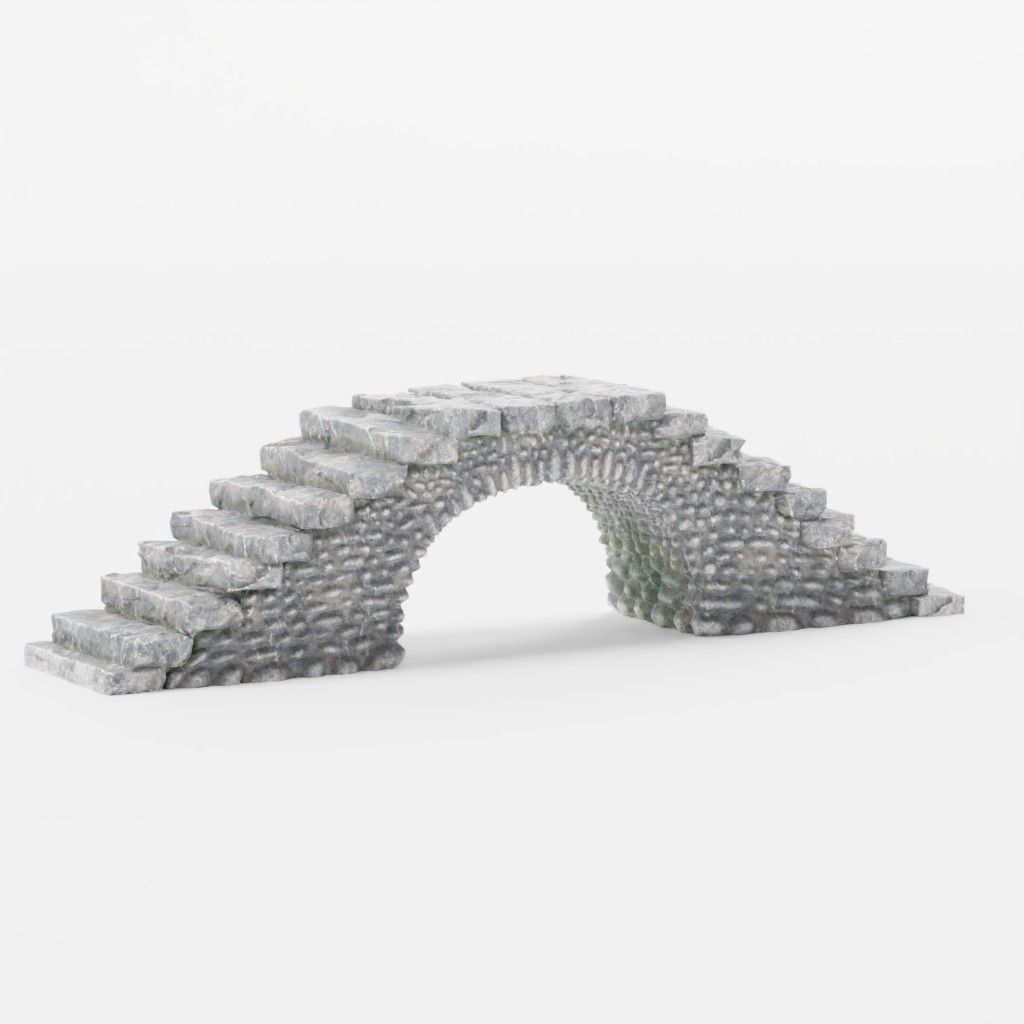 3D model Cobblestone Bridge - Fantasy Medieval Low-Poly Pebble ...