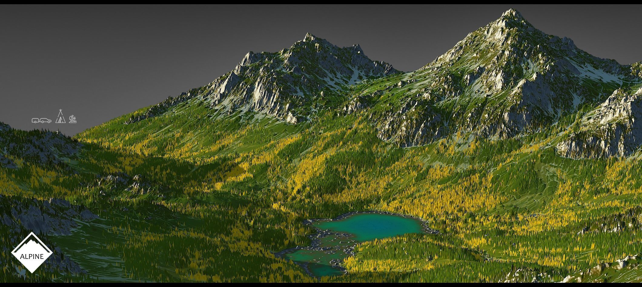 Autumn Lake Landscape - World Machine 3D model | CGTrader