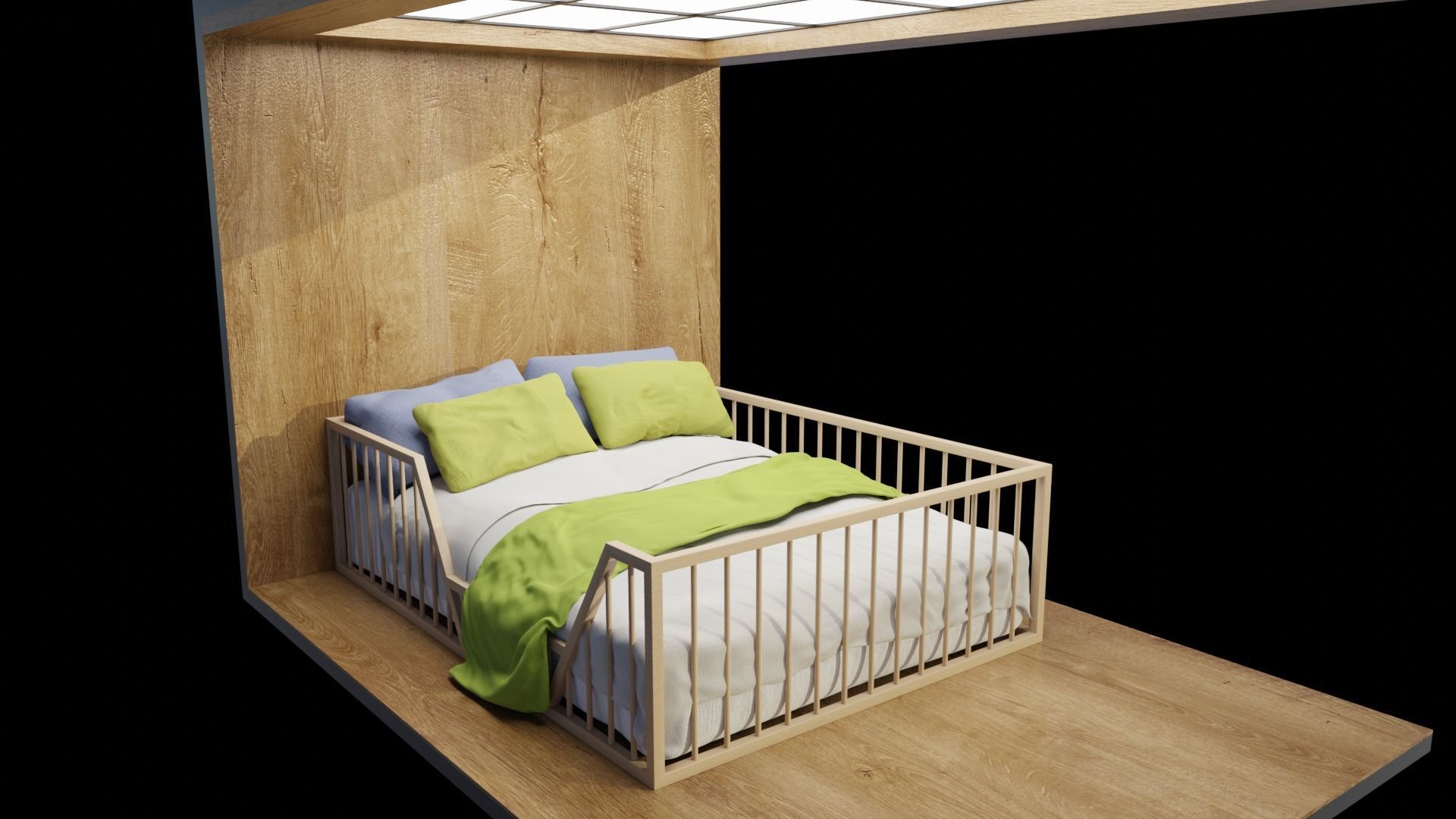 Floor Bed free 3D model | CGTrader