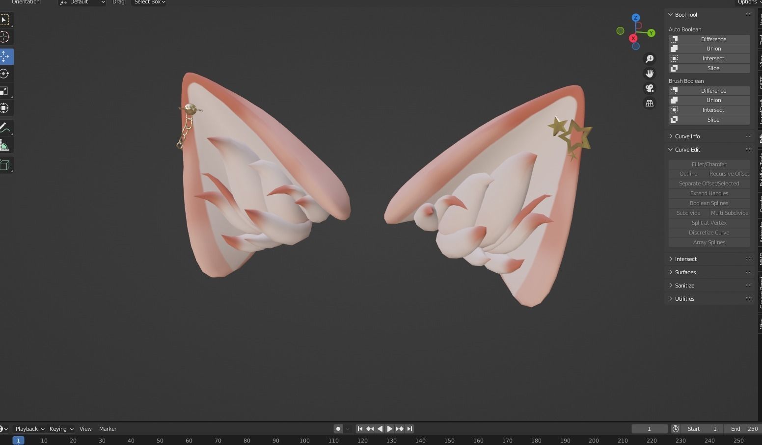 3D model Kawaii Cat Fox Kitsune Ears Fluffy Fully Rigged VRCHAT ...
