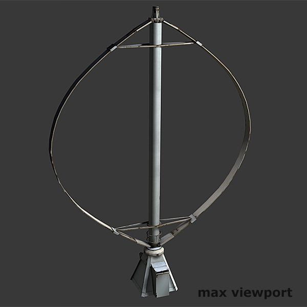 Darrieus Wind Turbine 3d Model Game Ready Max Obj Fbx