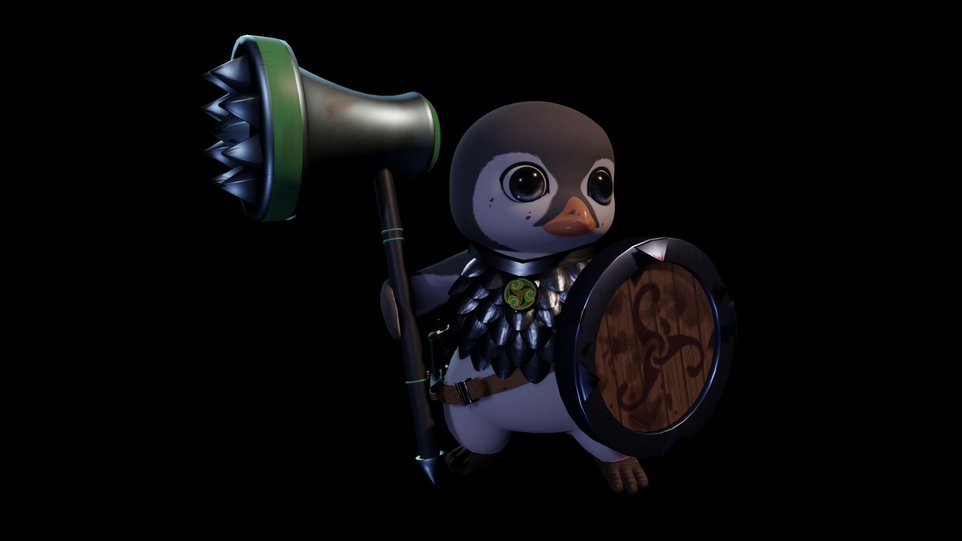 3D model Powi penguin warrior VR / AR / low-poly | CGTrader