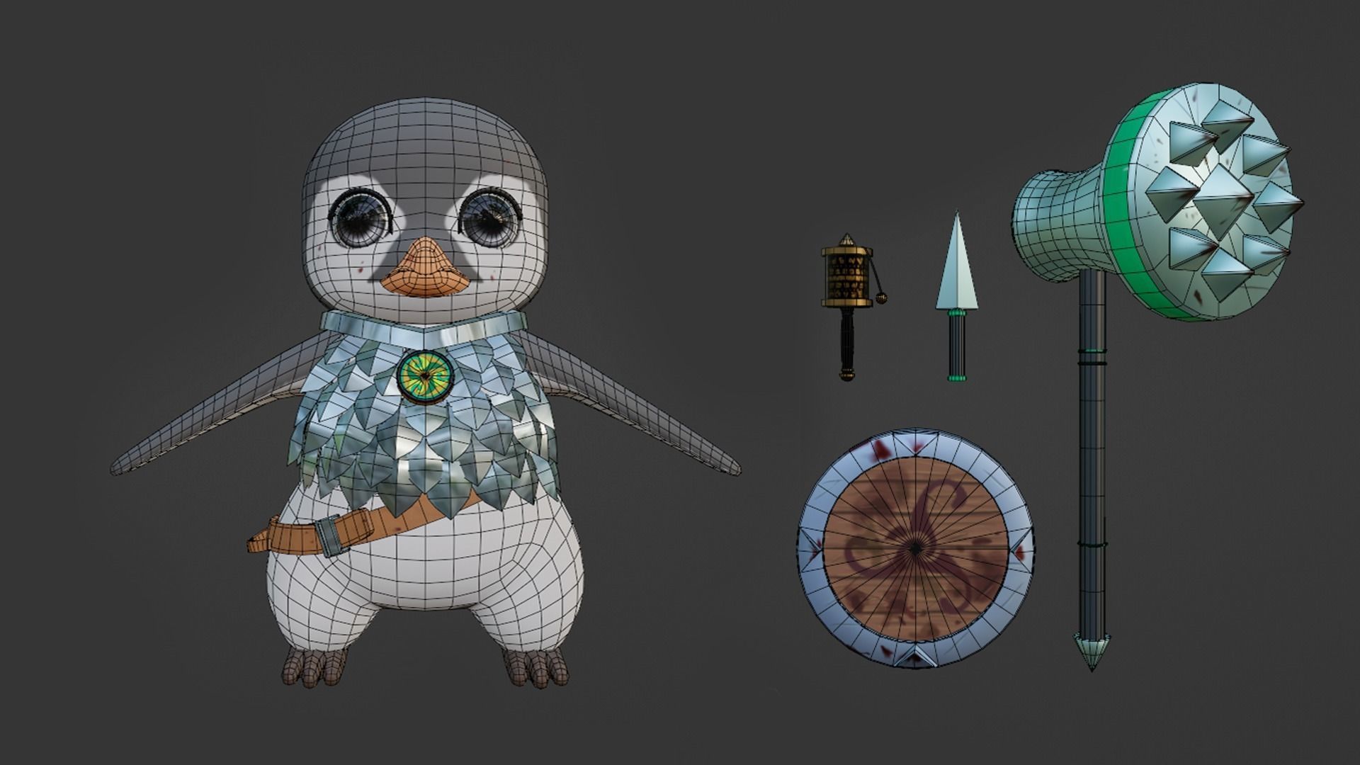 3D model Powi penguin warrior VR / AR / low-poly | CGTrader