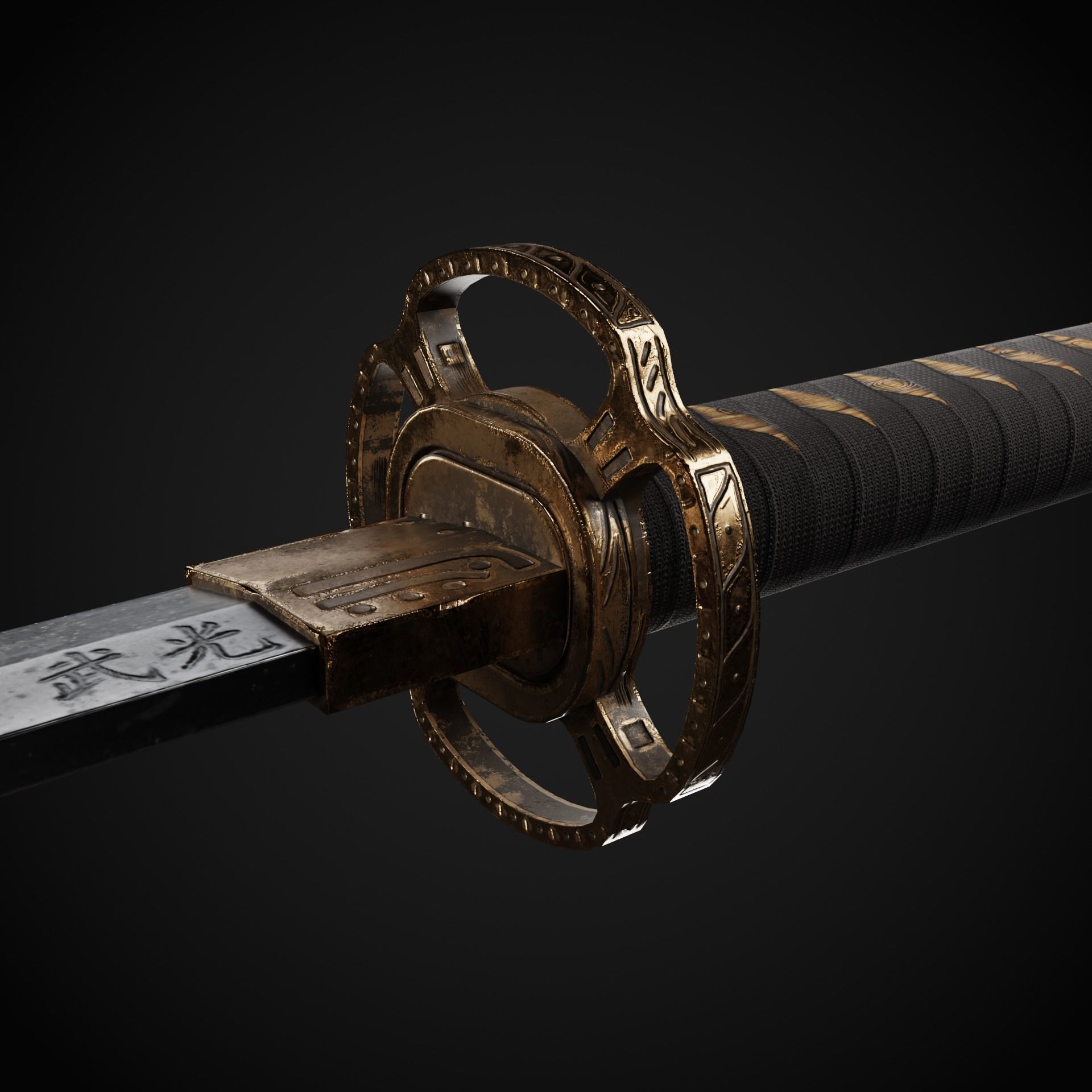 3D model katana samurai sword VR / AR / low-poly | CGTrader