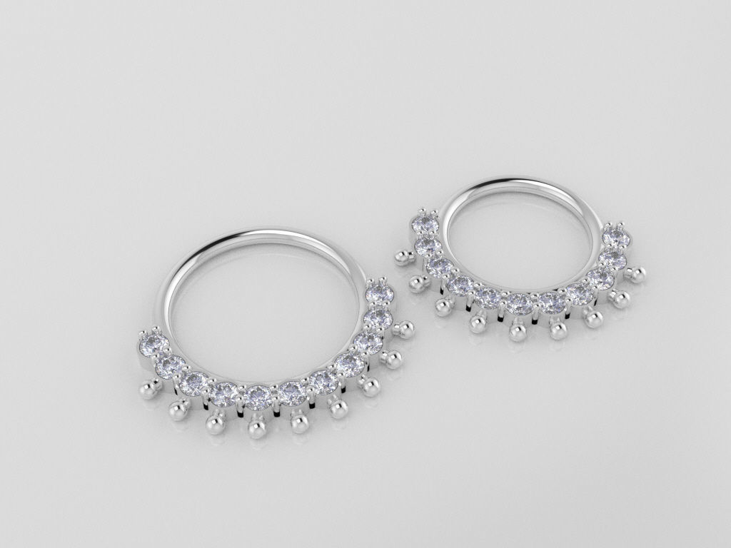 Set Piercing Inca Daith Helix Septo AR-34 three sizes 3D model 3D ...