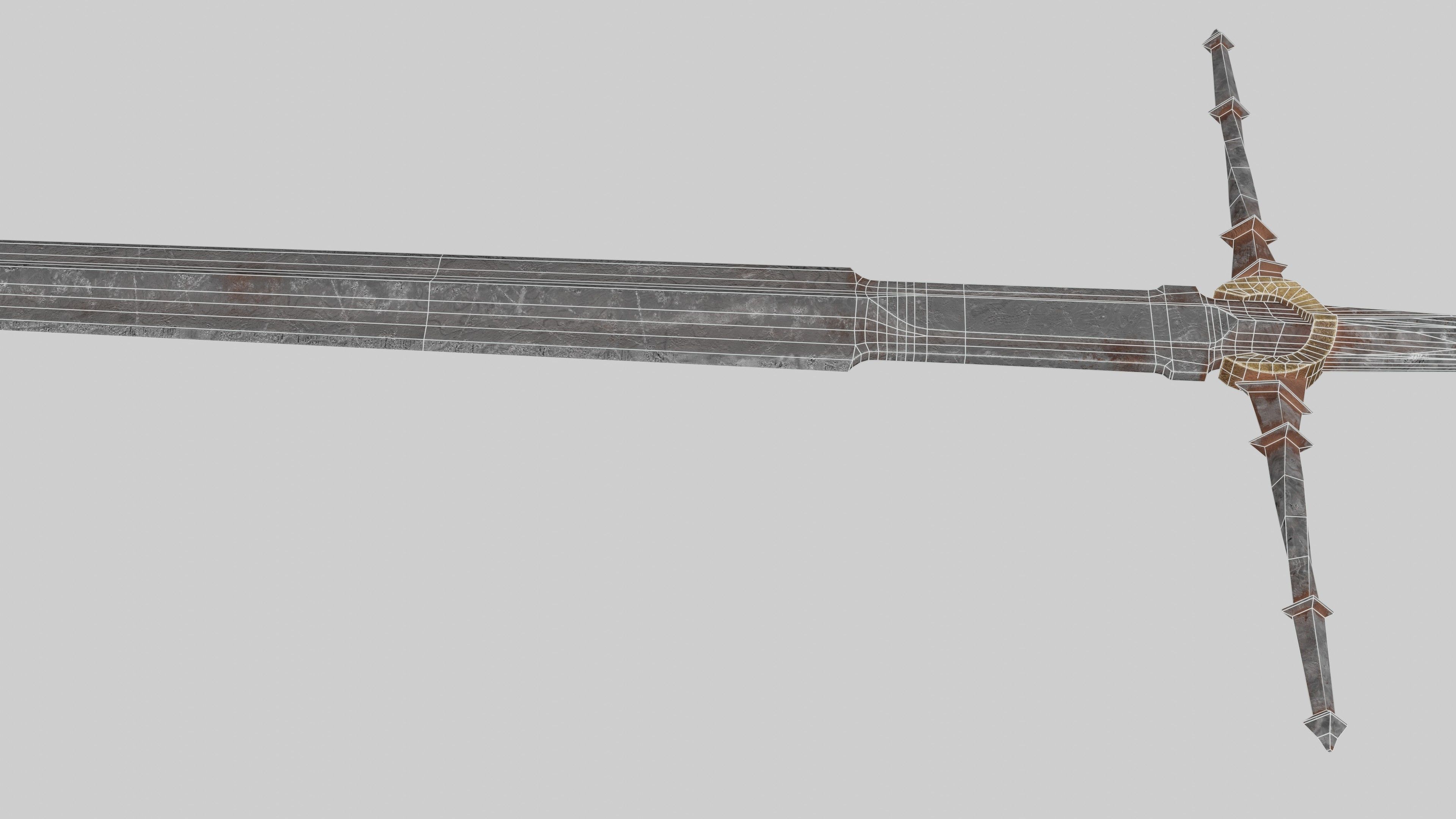 Realistic Medieval Long Sword lowpoly free VR / AR / low-poly 3D model ...