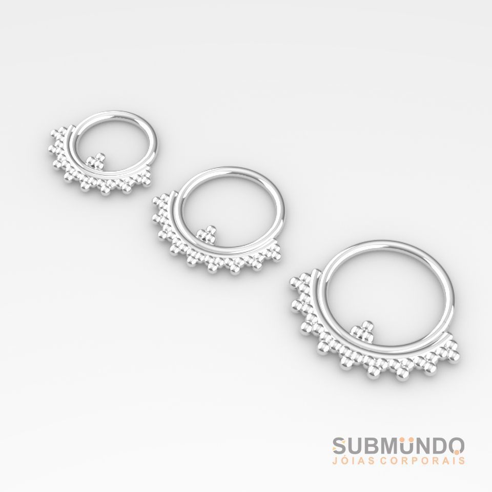 Set Piercing three sizes IND-03 Helix daith Septum nose hook 3D model ...