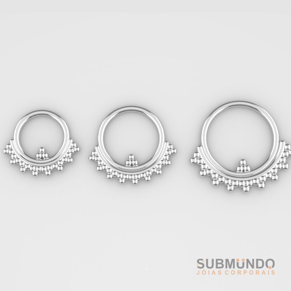 Set Piercing three sizes IND-03 Helix daith Septum nose hook 3D model ...