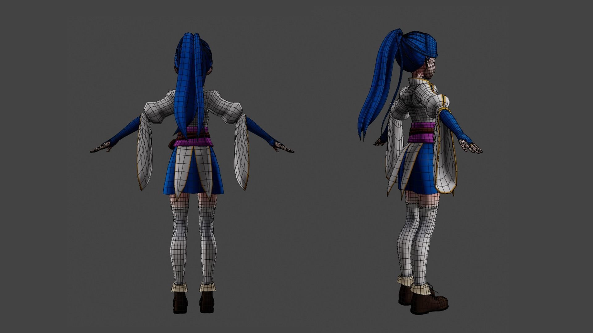 3D model Fantasy girl anime style for games Vtuber or VRChat VR / AR ...