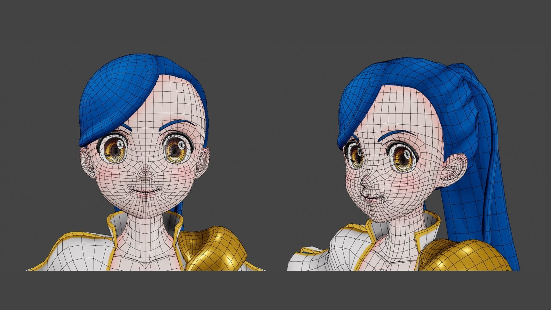 3D model Fantasy girl anime style for games Vtuber or VRChat VR / AR ...