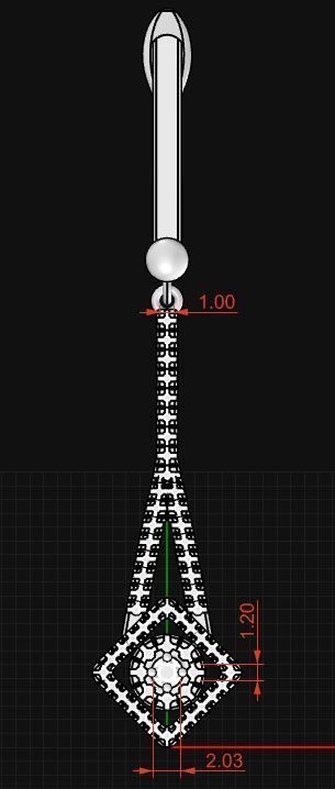 Rhino Rhinoceros STL KeyShot matrix9 MatrixGold earring diamond 3D ...