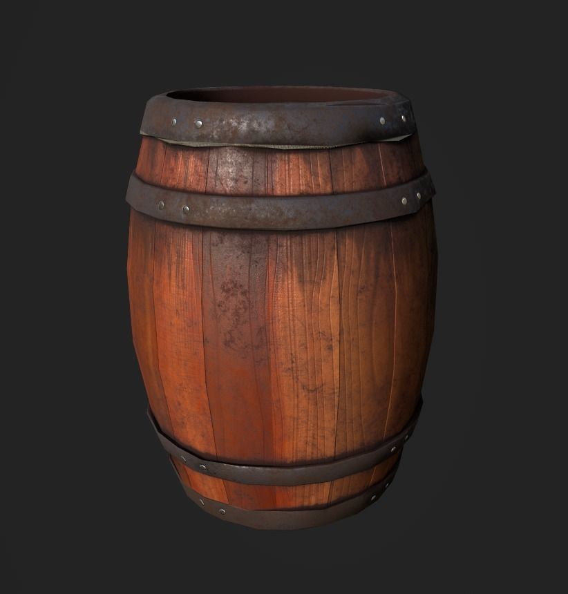 3D model Barrel Game Ready PBR - 4K Model Compatible Unreal and Unity ...