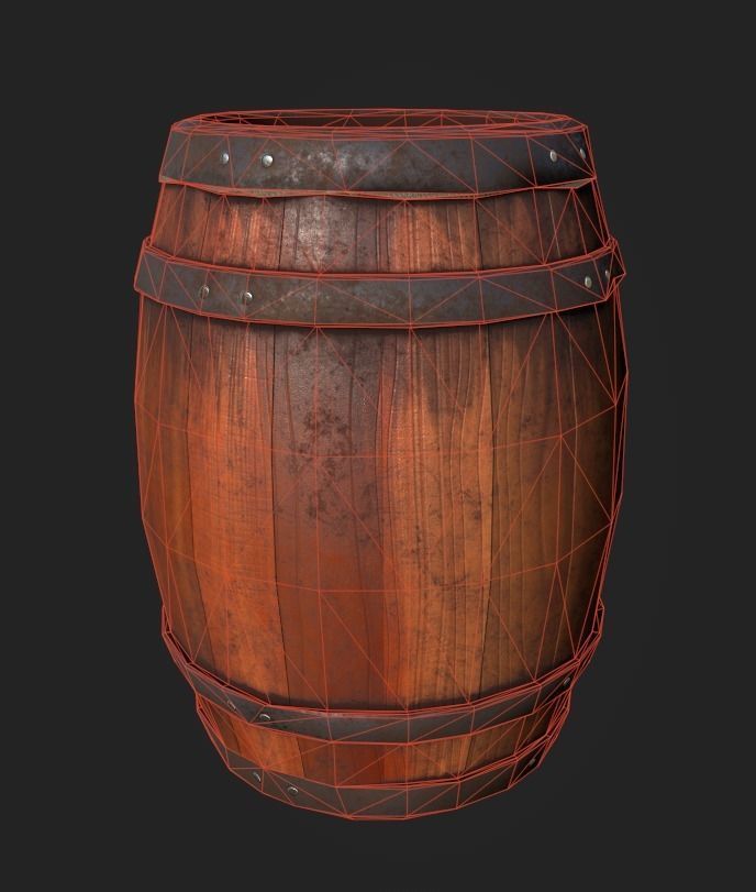 3D model Barrel Game Ready PBR - 4K Model Compatible Unreal and Unity ...