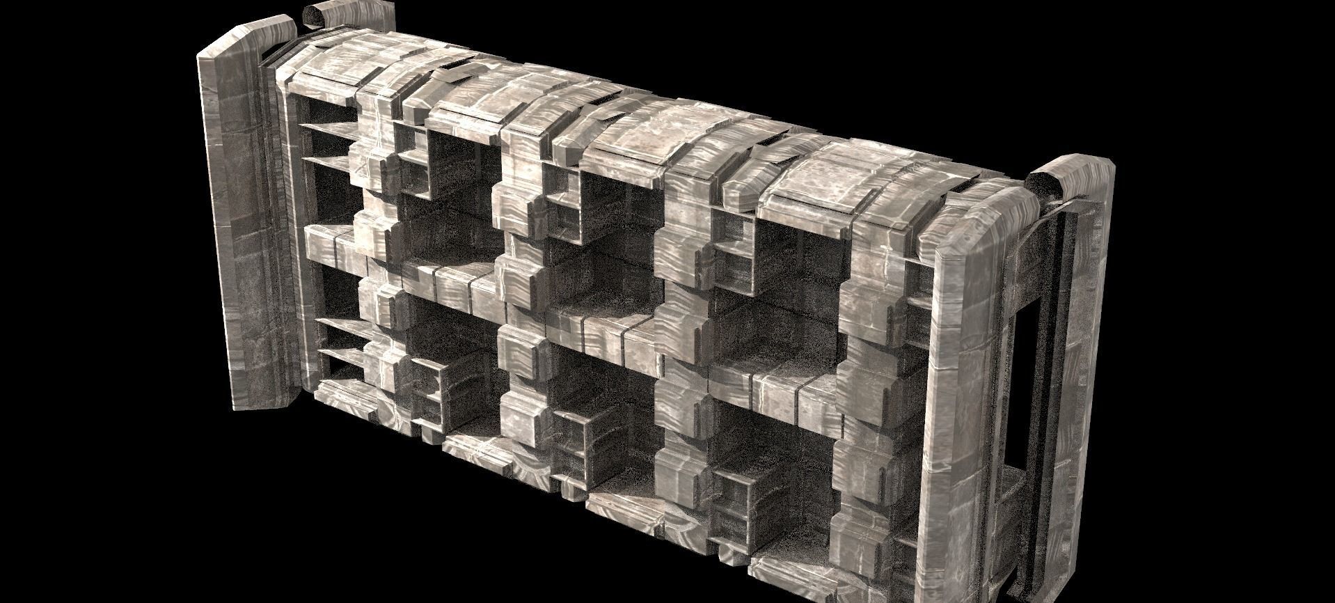 Sci Fi Brutalist Blocks 1 3D model | CGTrader