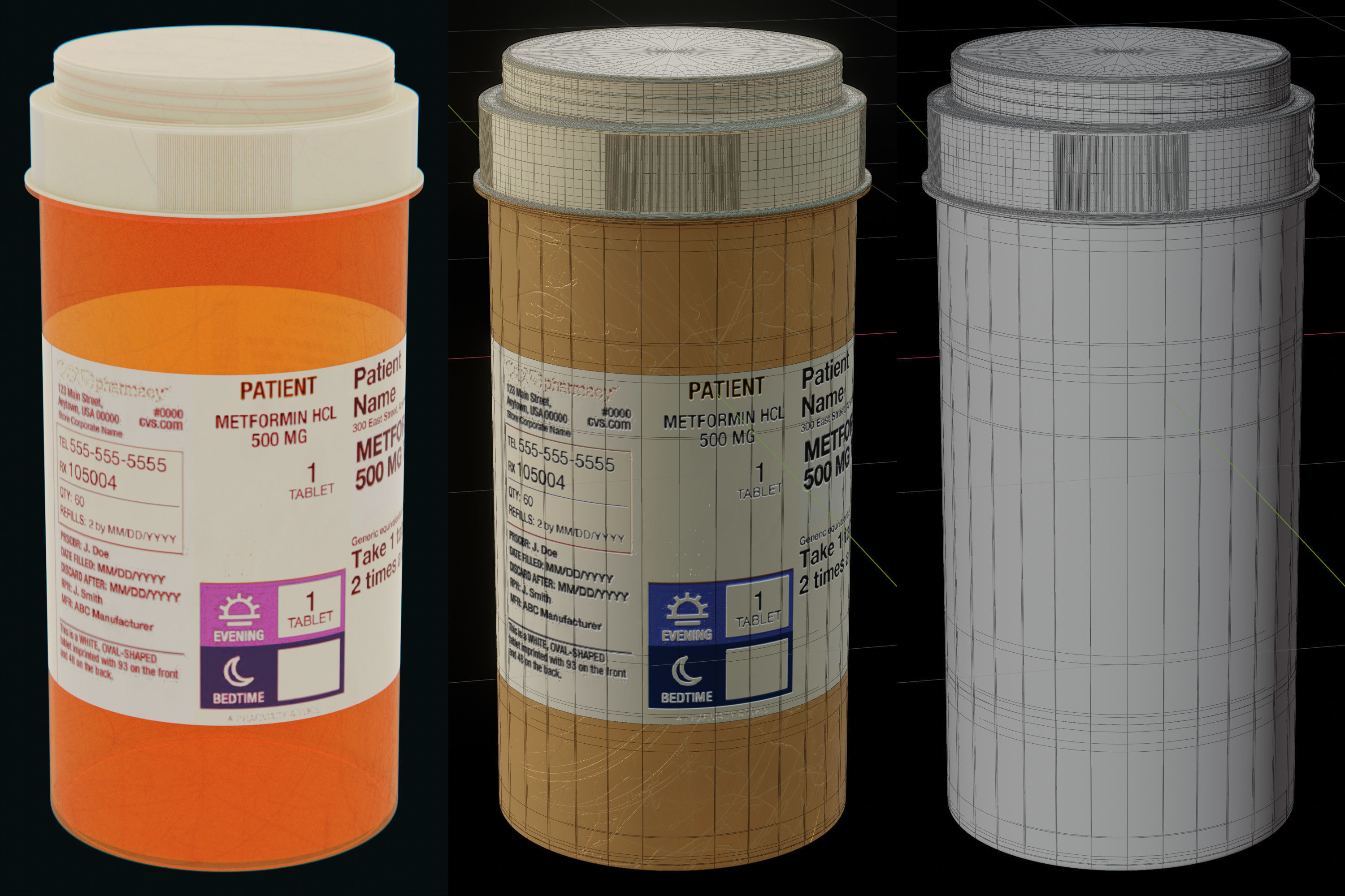 3D model Prescription Medicine Pill Bottle VR / AR / low-poly | CGTrader