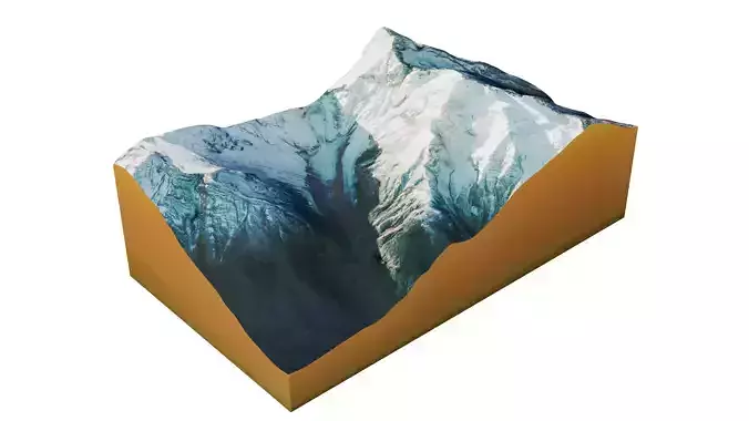 Snowy mountain peak terrain free 3D model | CGTrader