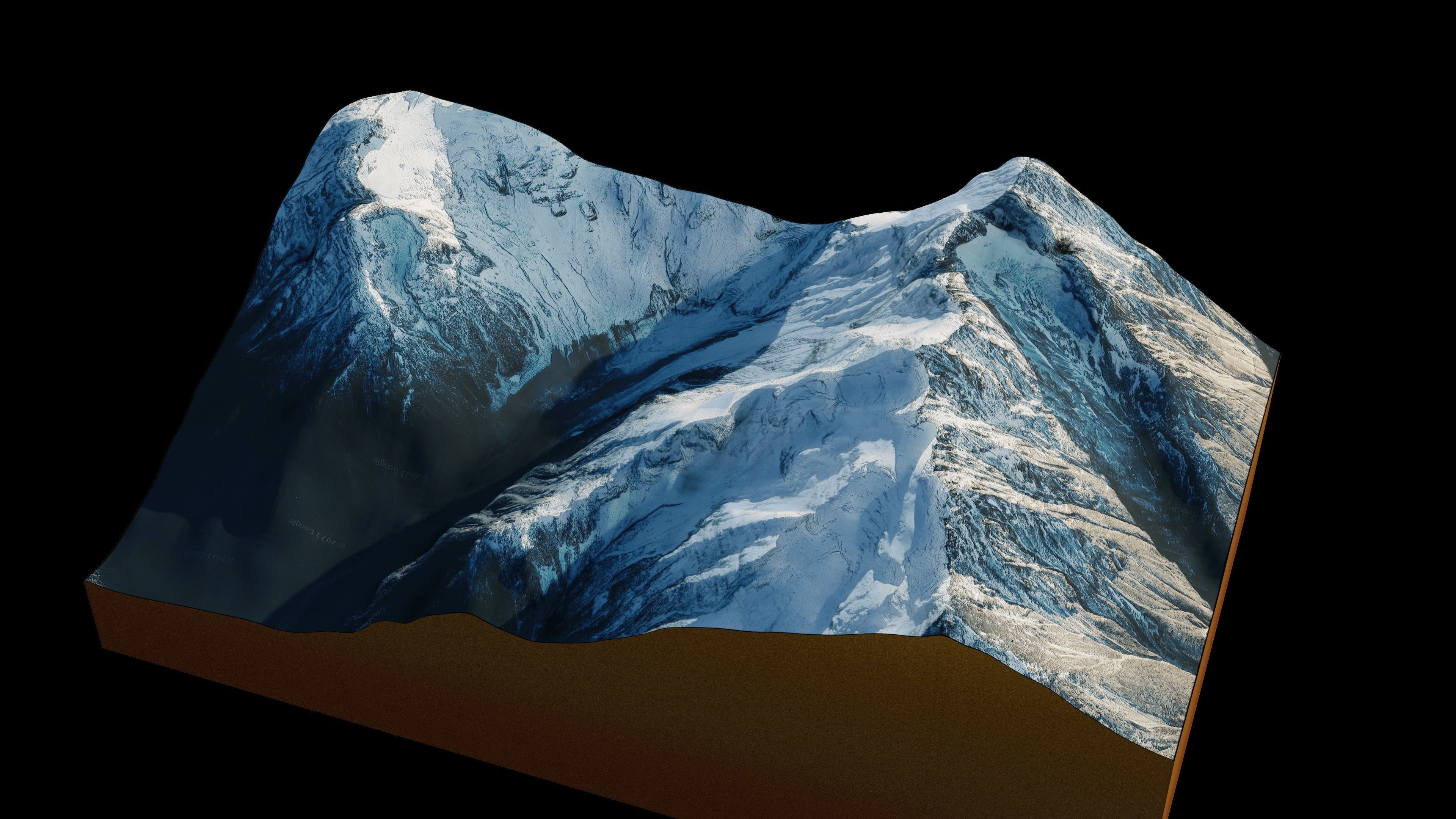 Snowy mountain peak terrain free 3D model | CGTrader