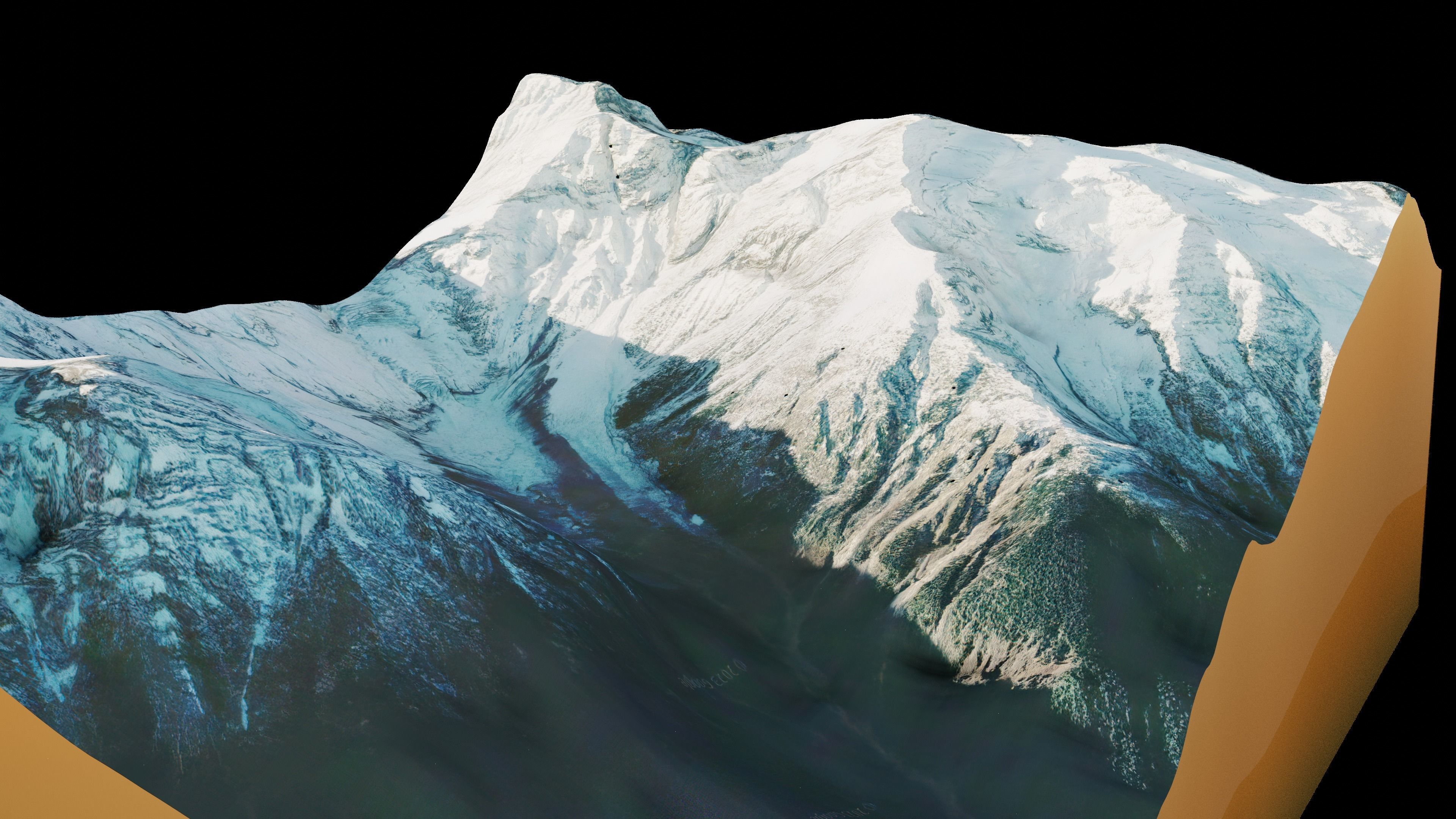 Snowy mountain peak terrain free 3D model | CGTrader