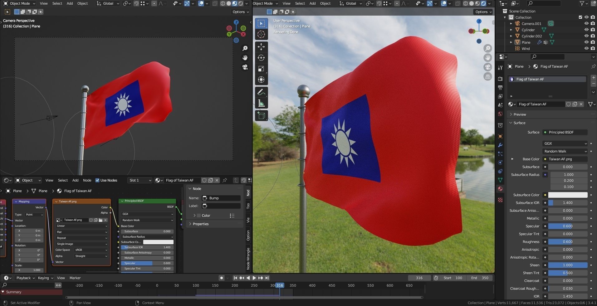 Animated Taiwan Flags 3D model animated | CGTrader