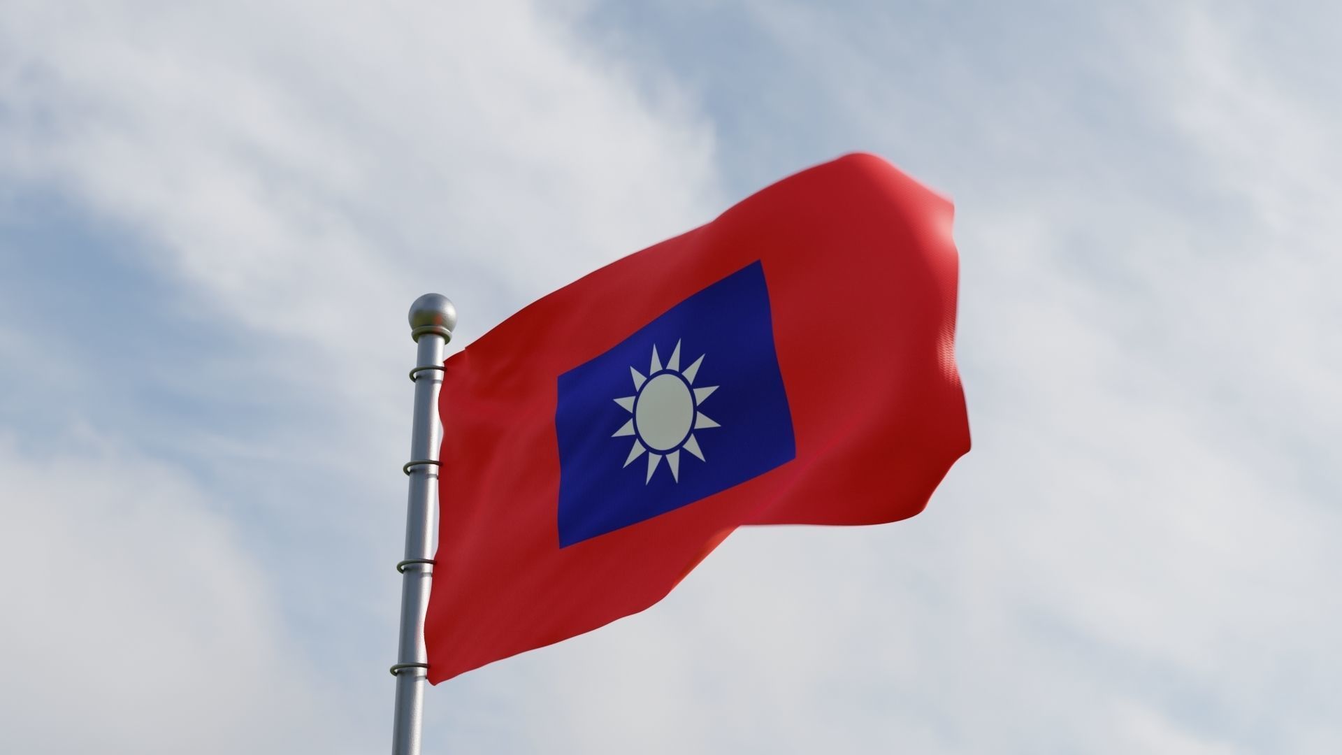 Animated Taiwan Flags 3D model animated | CGTrader
