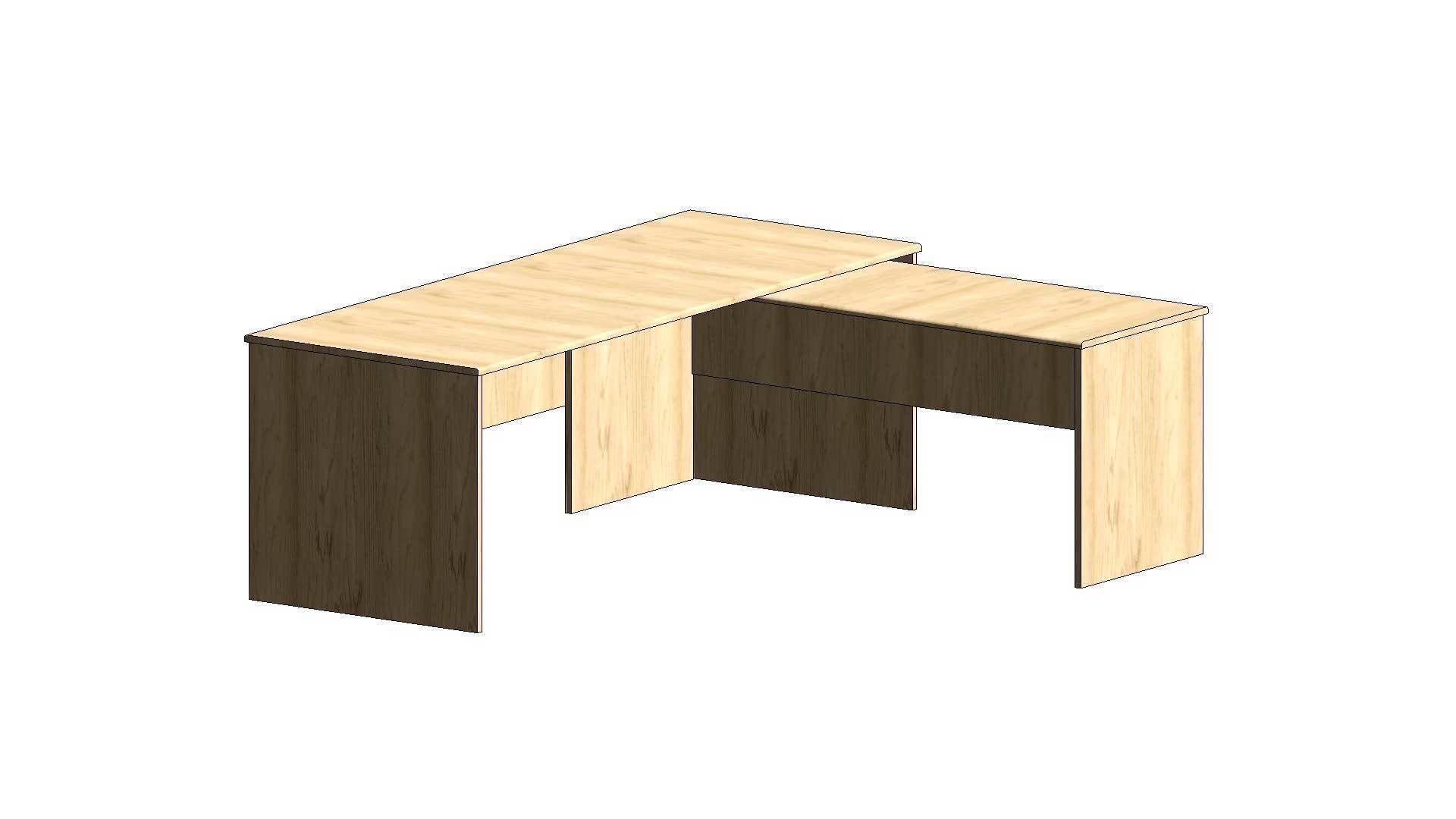 Office Desk with Side Extension 3D model | CGTrader