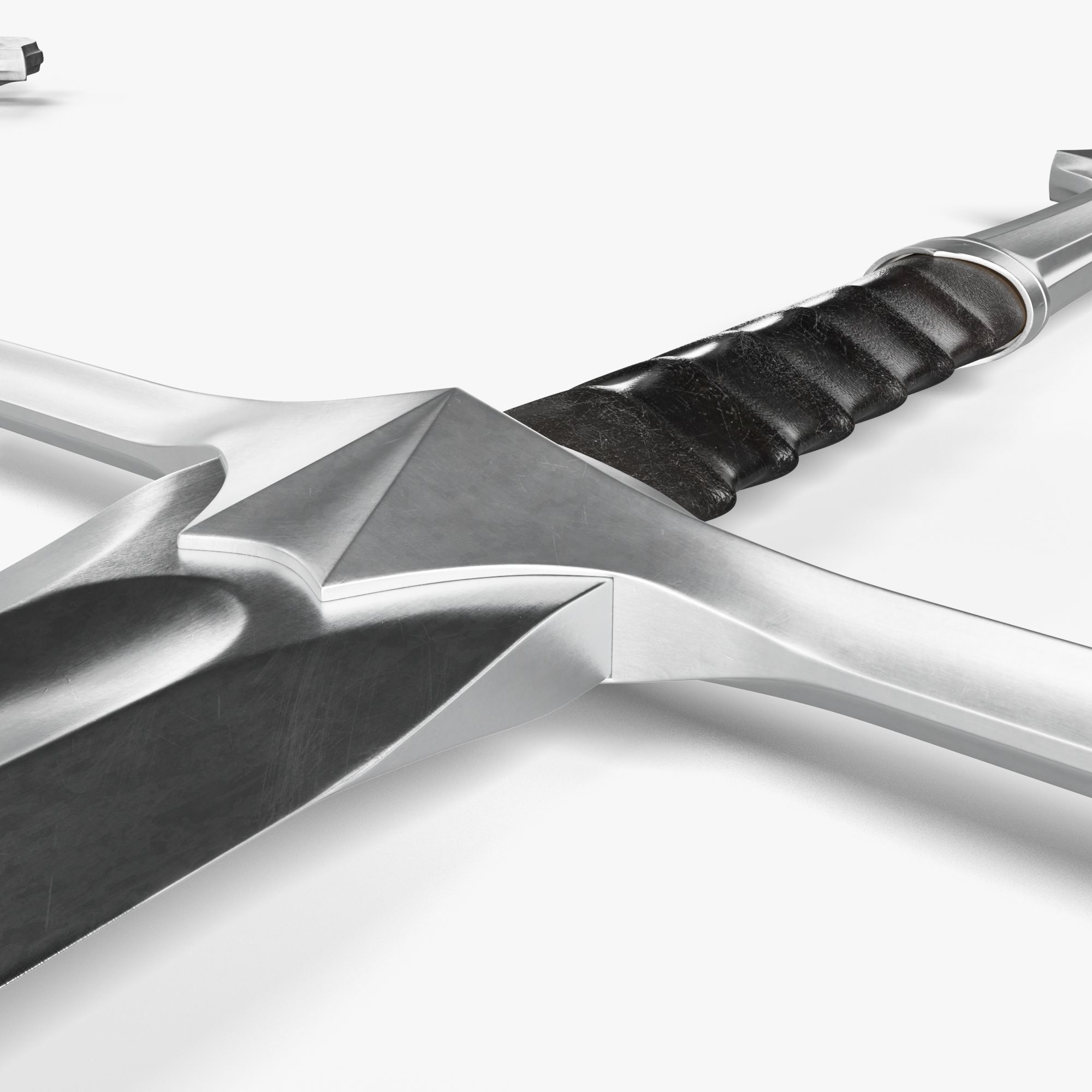 Two-handed sword plus old texture and sheath 3D model rigged | CGTrader