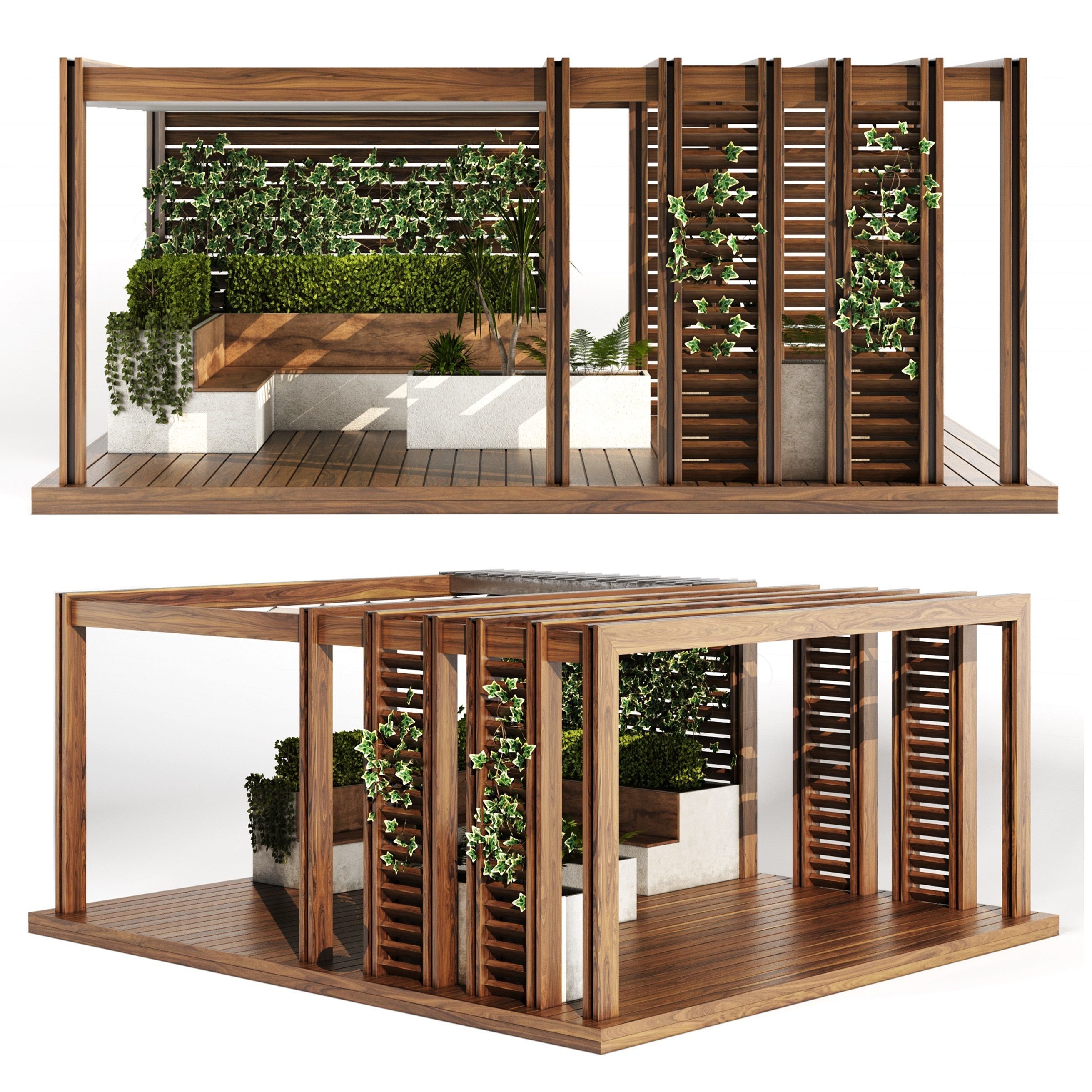 pergola outdoor living space 3 3D model | CGTrader