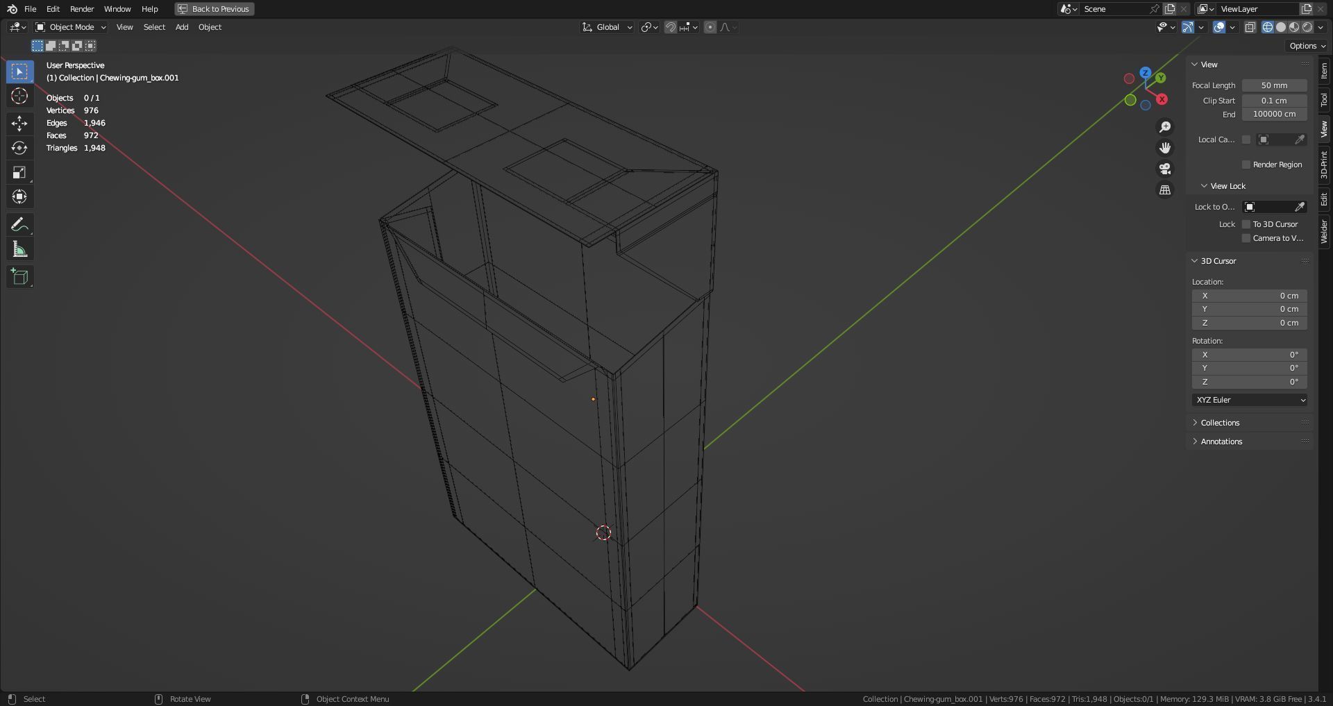 3D model Empty packages chewing-gum box VR / AR / low-poly | CGTrader