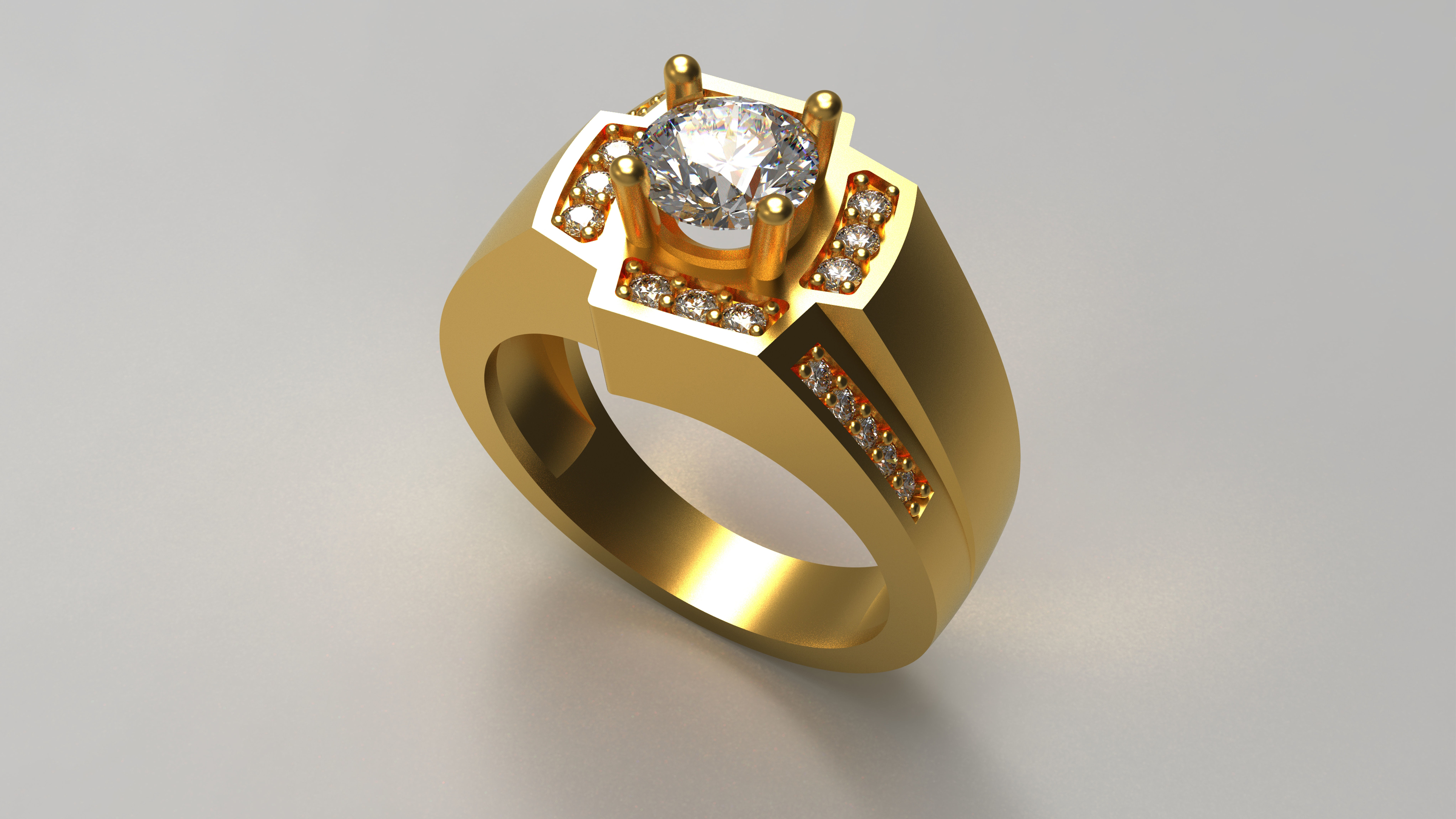 Diamond ring jewelry rendering 3D model 3D printable | CGTrader