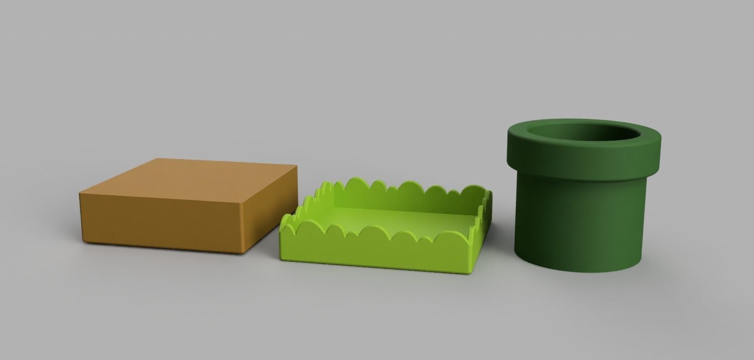 Tube on Grass Mario free 3D model 3D printable | CGTrader