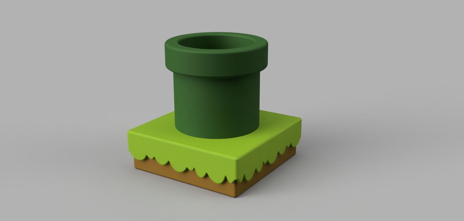 Tube on Grass Mario free 3D model 3D printable | CGTrader