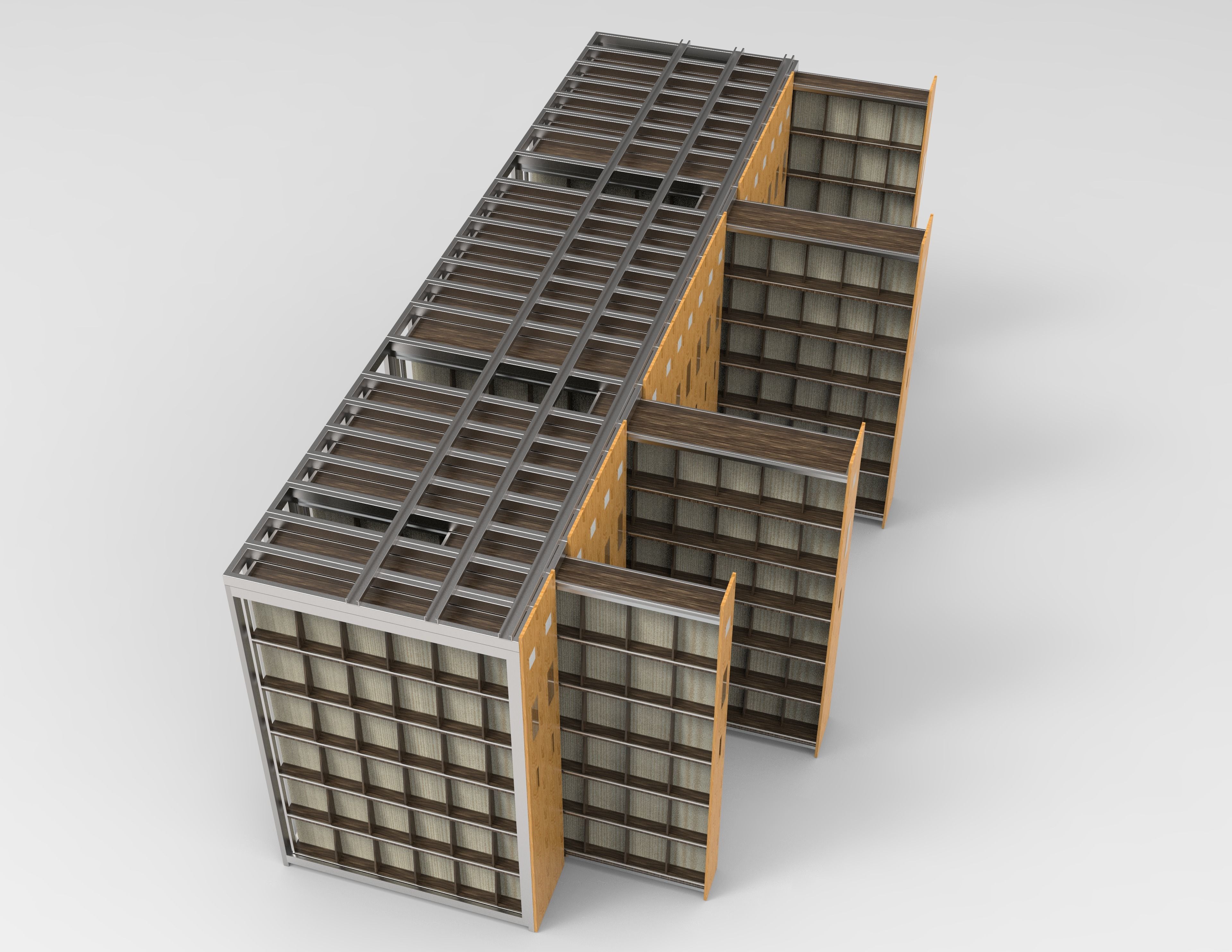 Library rack 3D model 3D printable | CGTrader