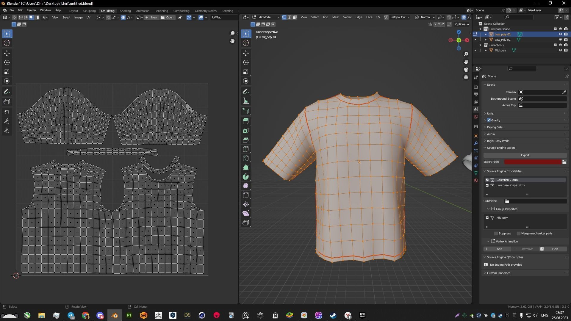 Tshirts clean topology free VR / AR / low-poly 3D model | CGTrader