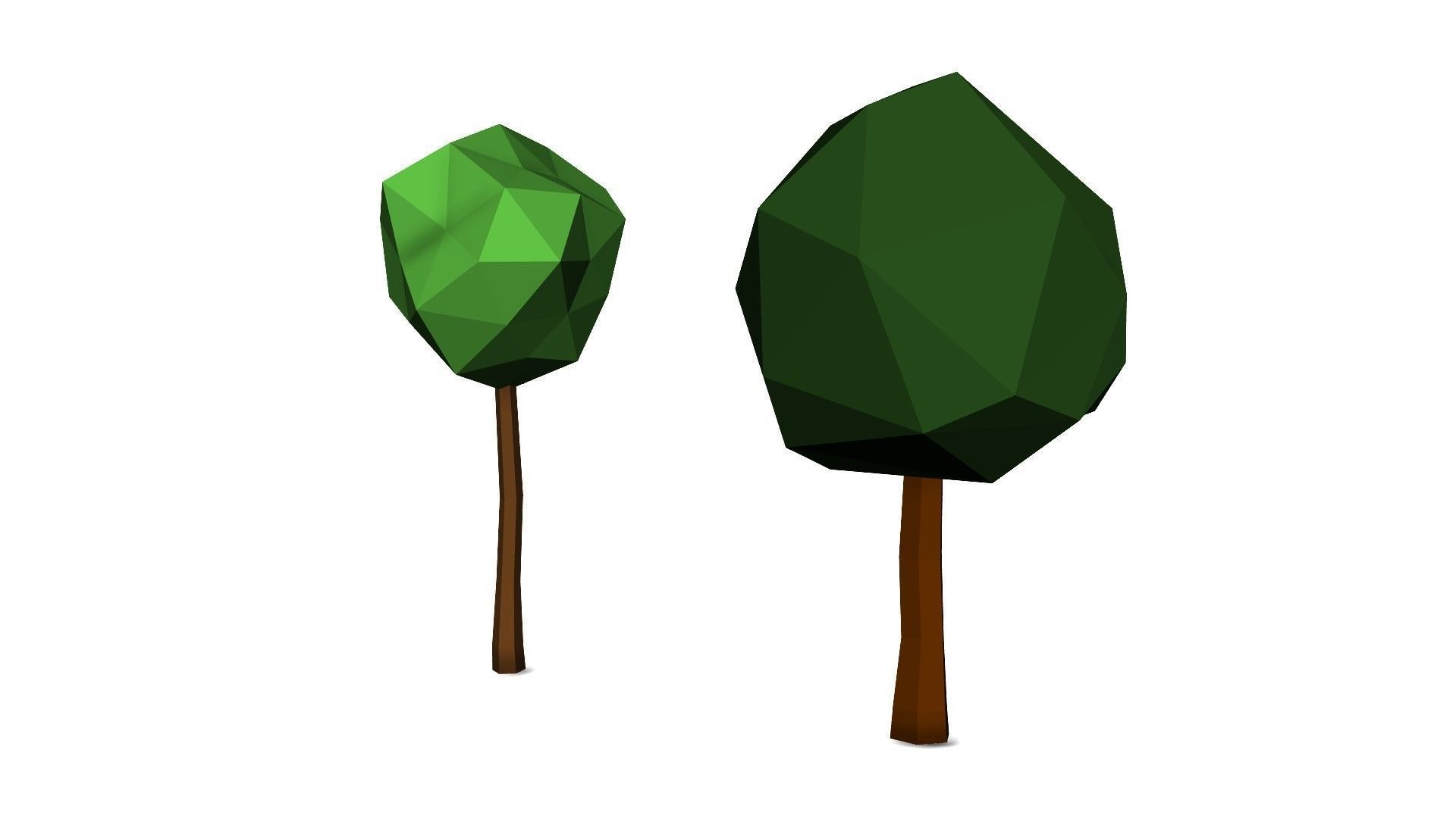 3D model Low poly tree two polygonal trees VR / AR / low-poly | CGTrader