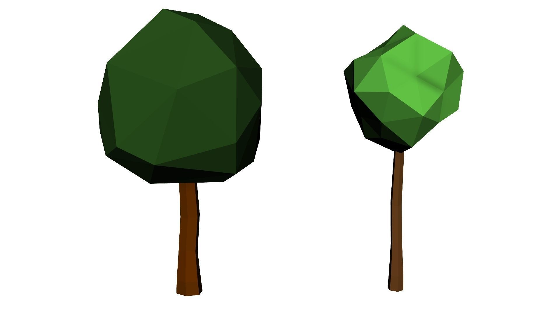 3D model Low poly tree two polygonal trees VR / AR / low-poly | CGTrader