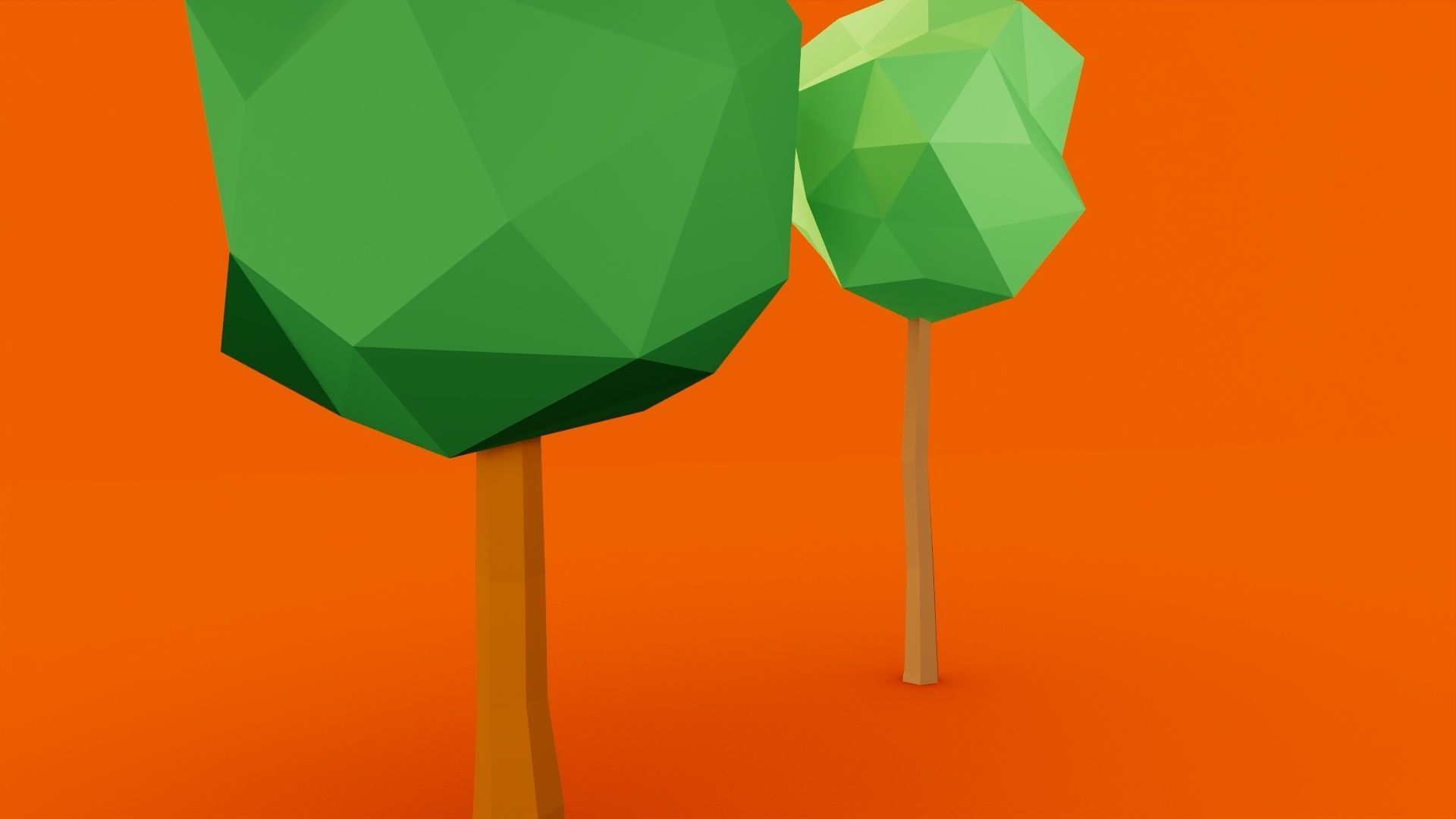 3D model Low poly tree two polygonal trees VR / AR / low-poly | CGTrader