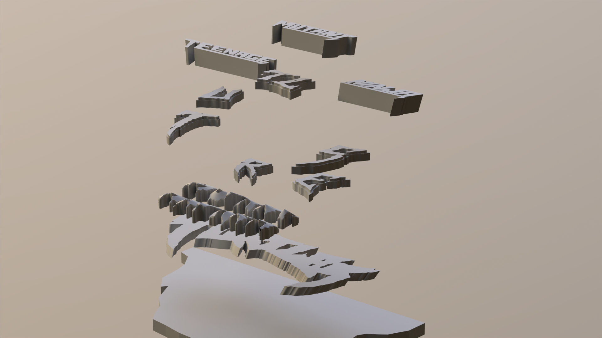 3D model TMNT all logos 1984 to 2023 Renderable and Printable models VR ...