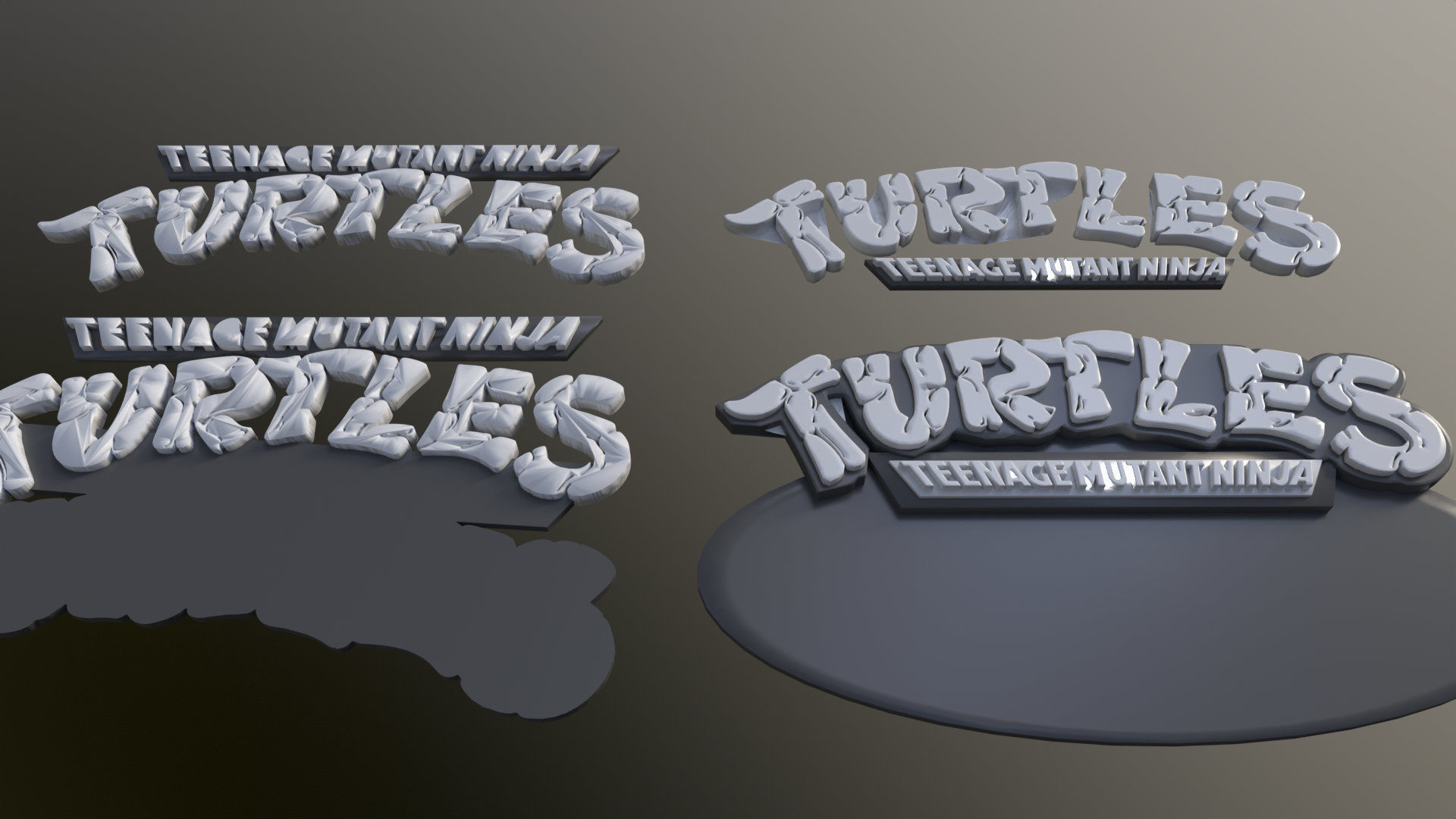 3D model TMNT all logos 1984 to 2023 Renderable and Printable models VR ...