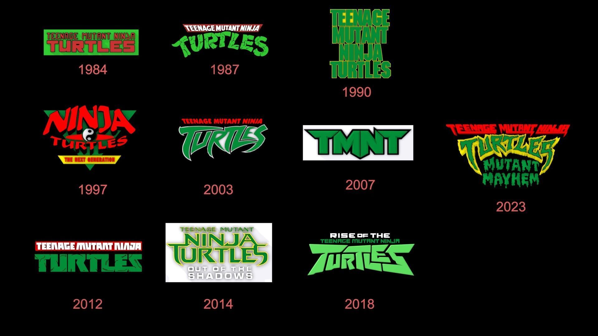3D model TMNT all logos 1984 to 2023 Renderable and Printable models VR ...