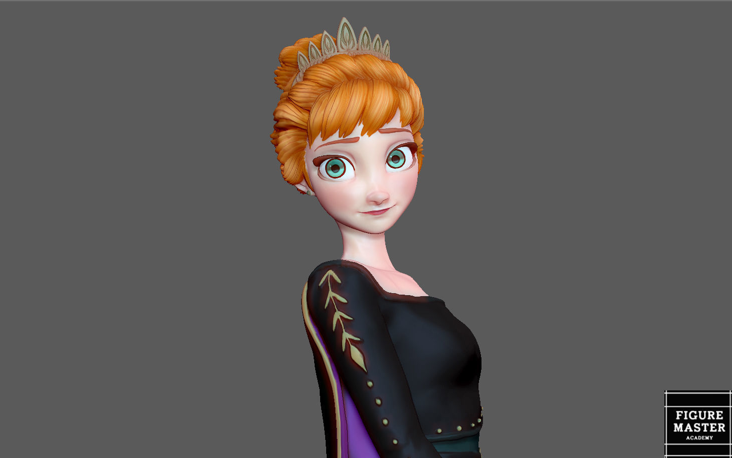 ANNA QUEEN MODEL REFINED DISNEY FROZEN2 ANIME CHARACTER 3D model 3D ...