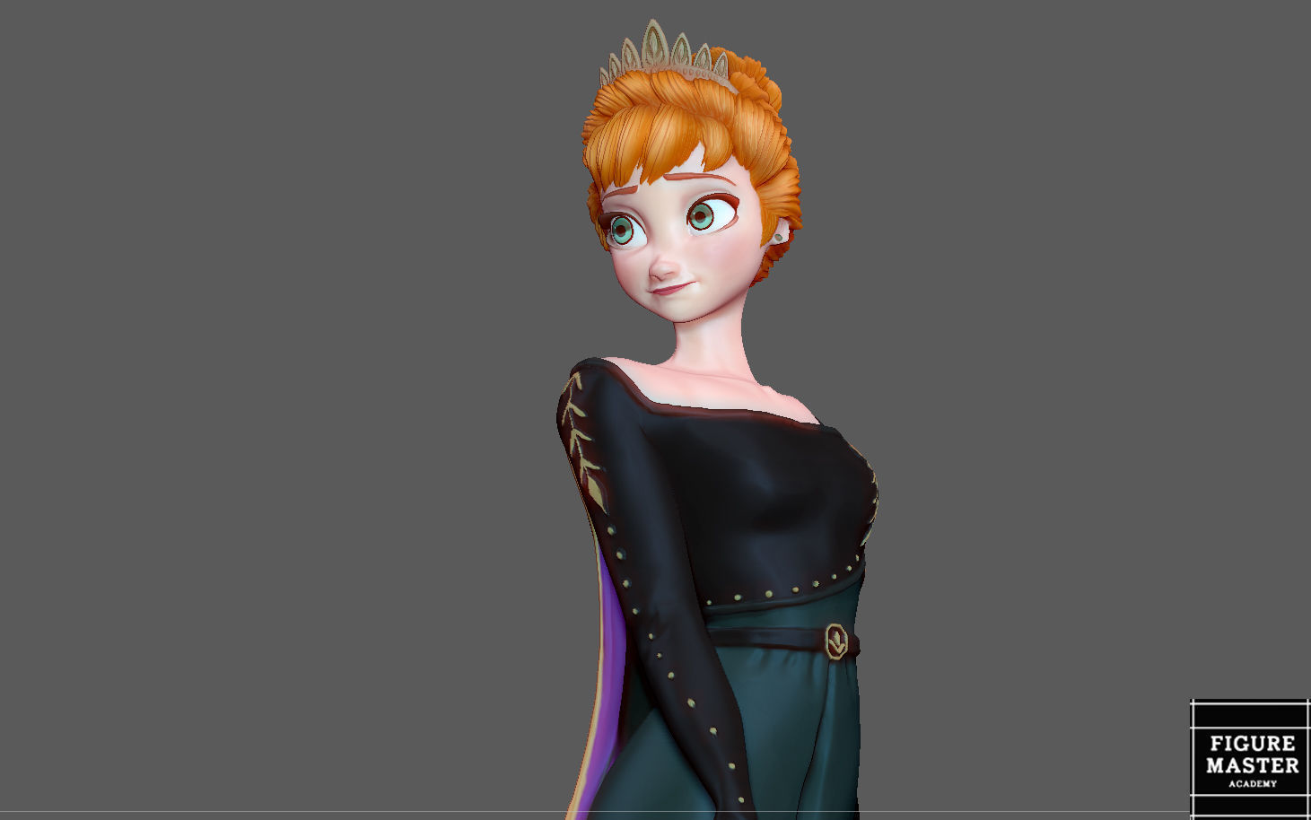 ANNA QUEEN MODEL REFINED DISNEY FROZEN2 ANIME CHARACTER 3D model 3D ...