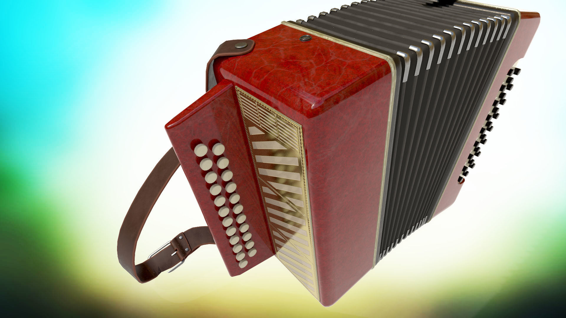 3D model Musical instrument accordion button accordion VR / AR / low ...