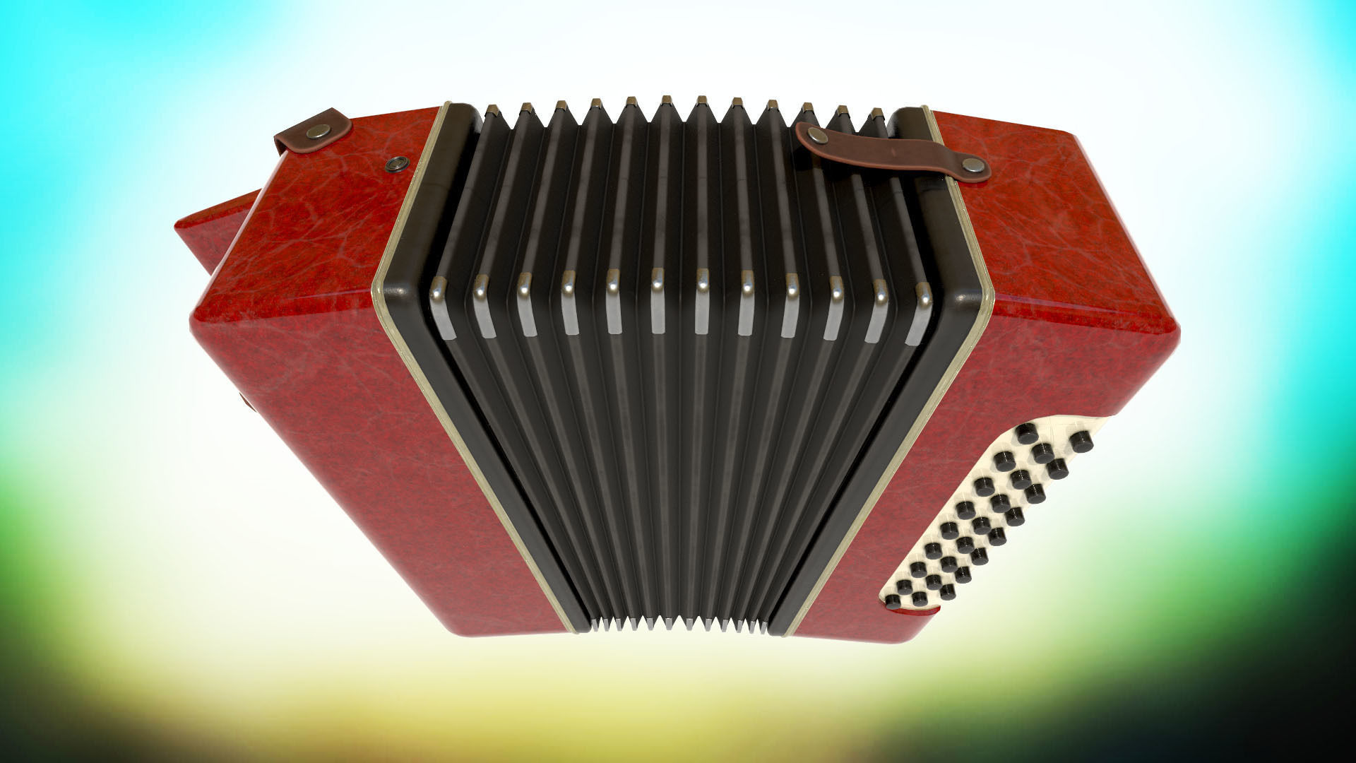 3D model Musical instrument accordion button accordion VR / AR / low ...