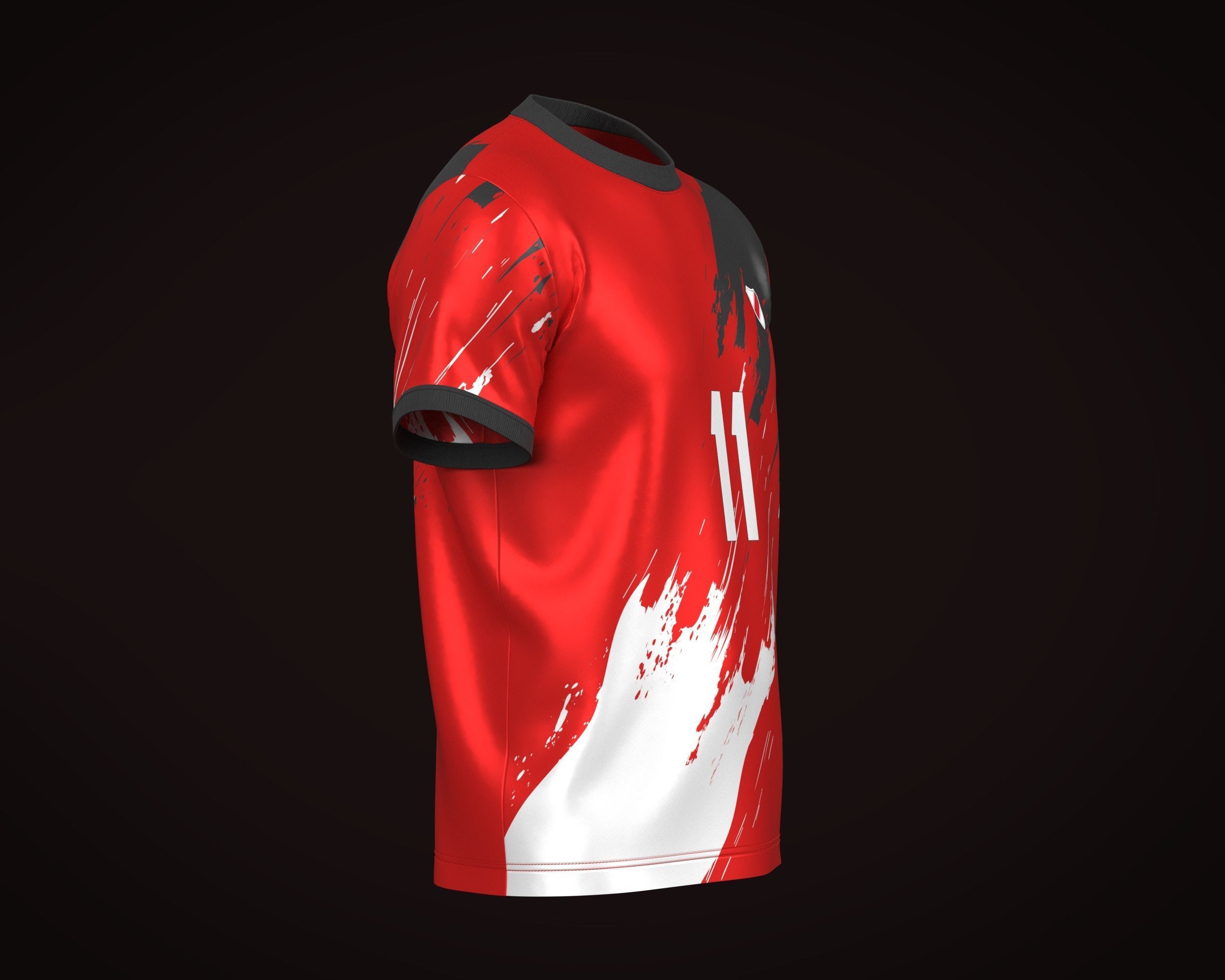 Soccer Football Red color Jersey Player-11 3D model | CGTrader