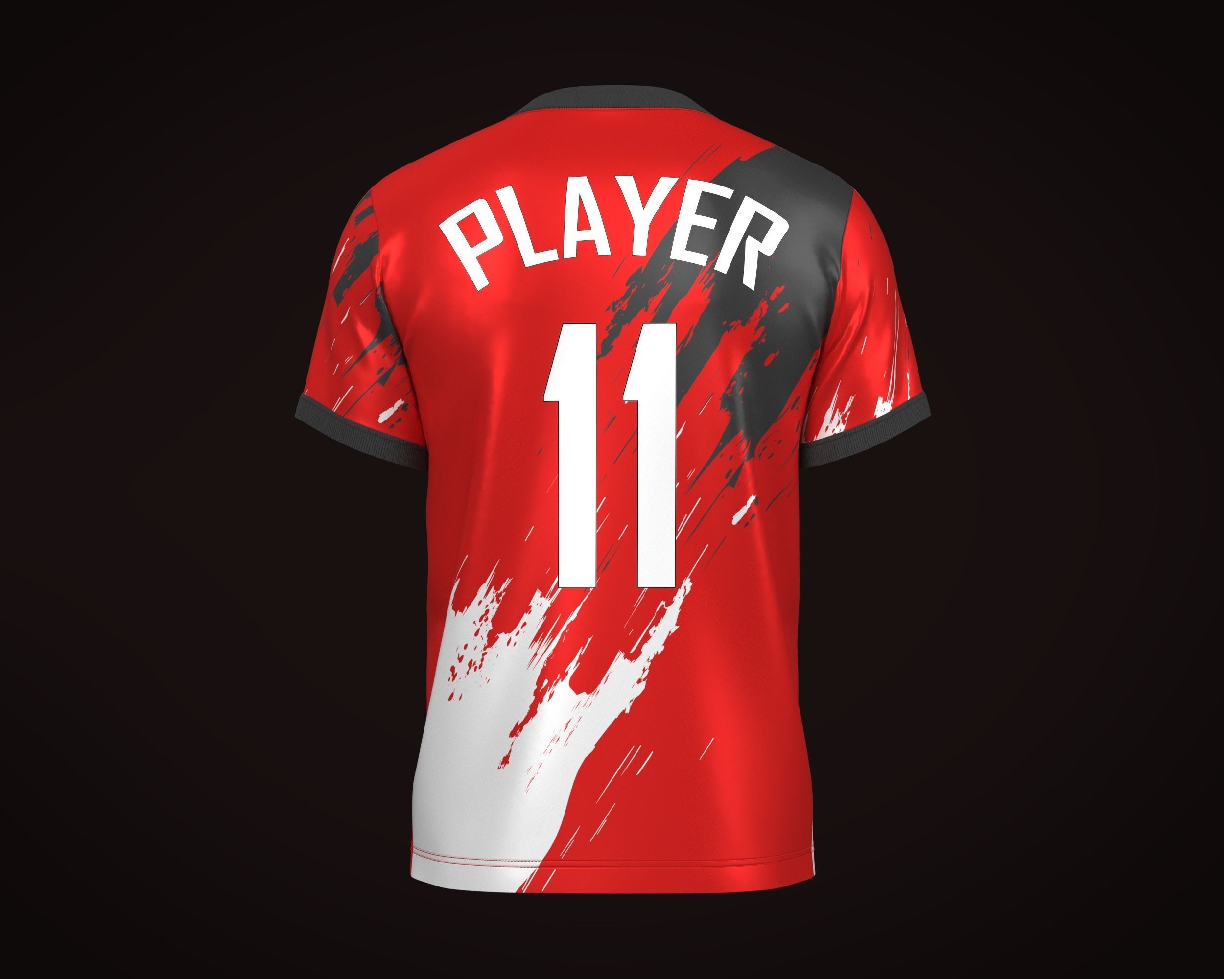 Soccer Football Red color Jersey Player-11 3D model | CGTrader