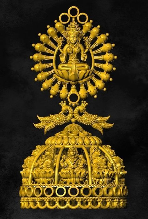 locket gold oranment garuda pakshi 3D model 3D printable | CGTrader