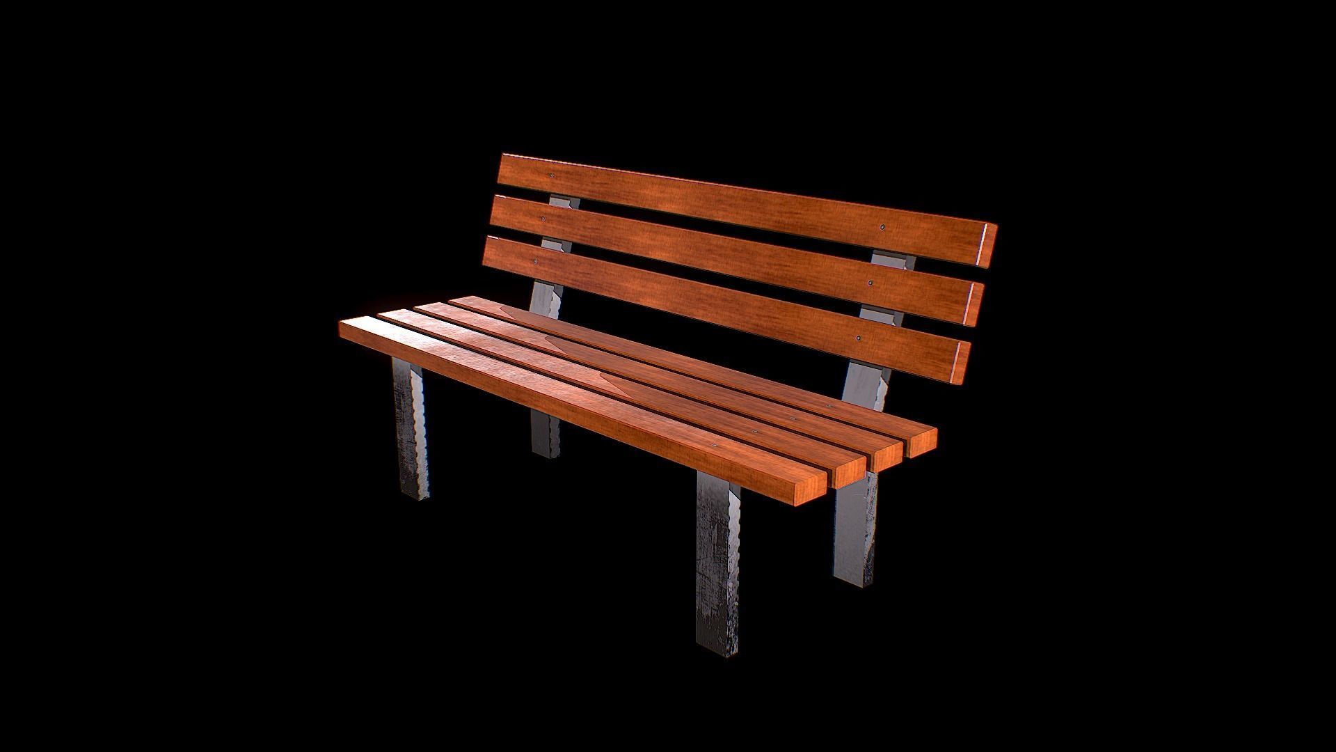 Park Bench Modern outdoor bench Long seat free VR / AR / low-poly 3D model | CGTrader