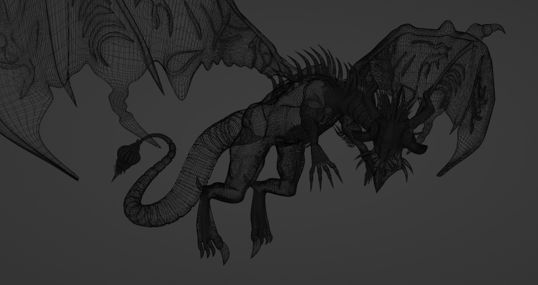 3D model Abyssal Black Dragon VR / AR / low-poly | CGTrader