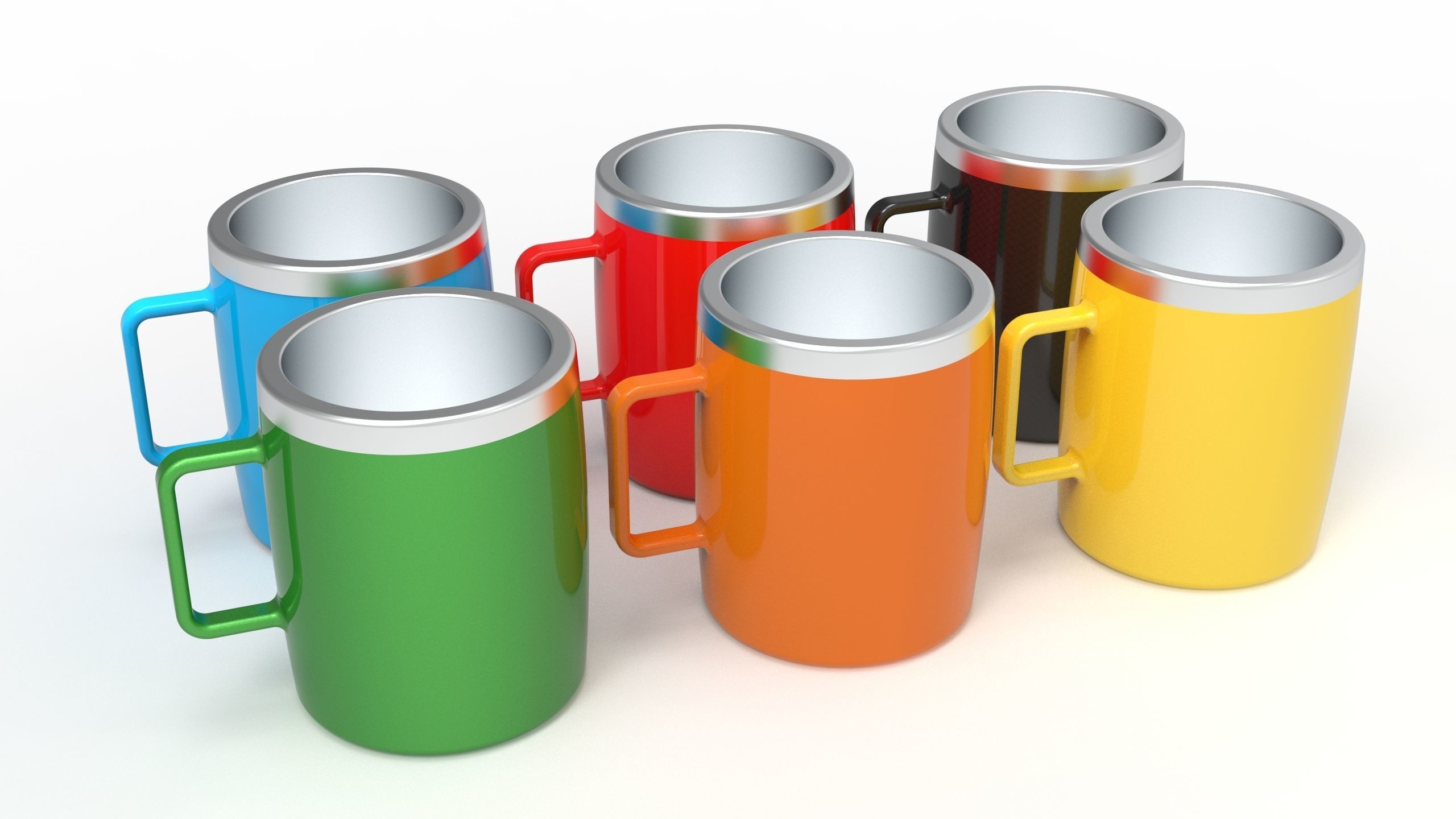 3D model Colorful thermos cups VR / AR / low-poly | CGTrader