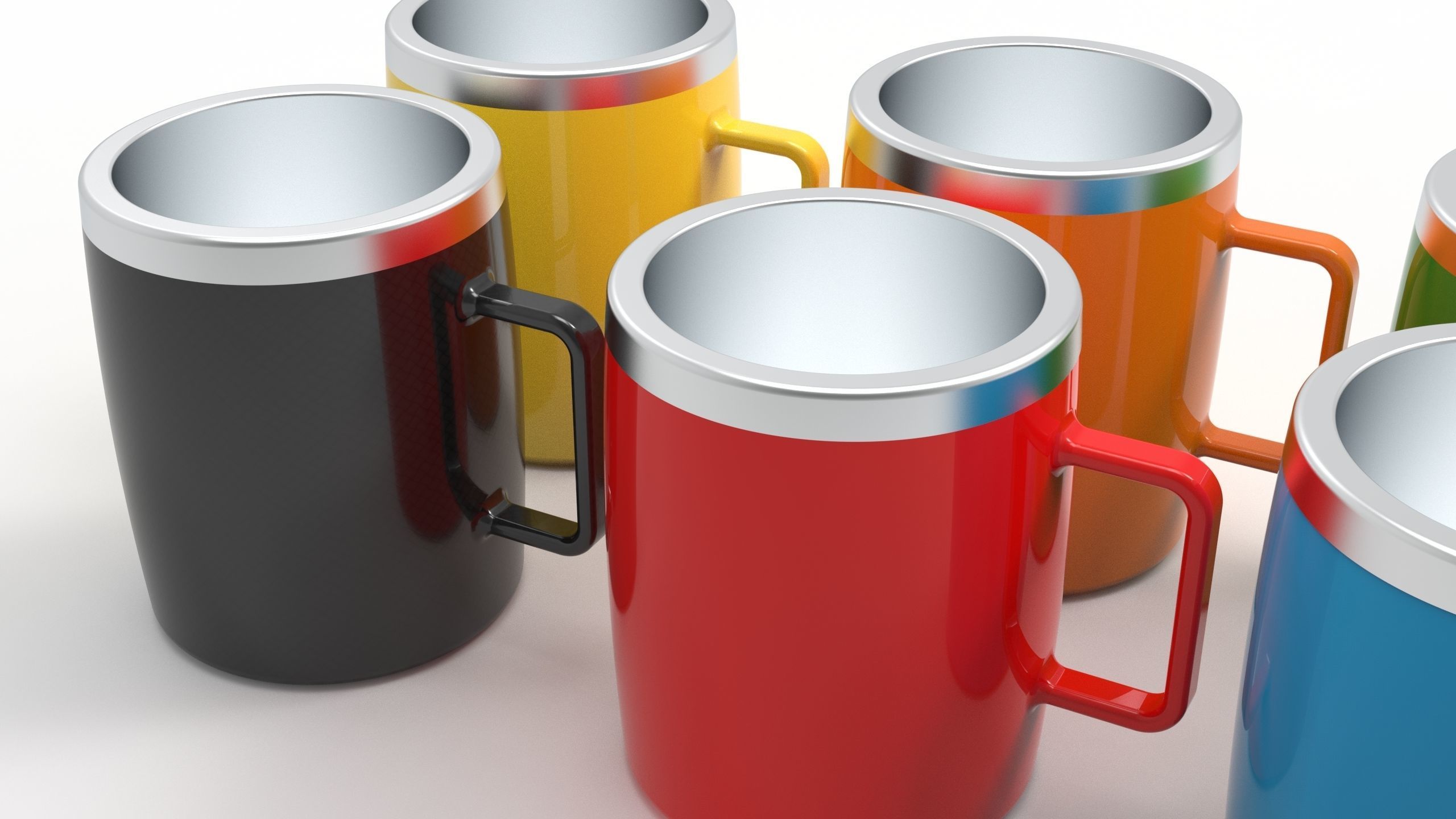 3D model Colorful thermos cups VR / AR / low-poly | CGTrader